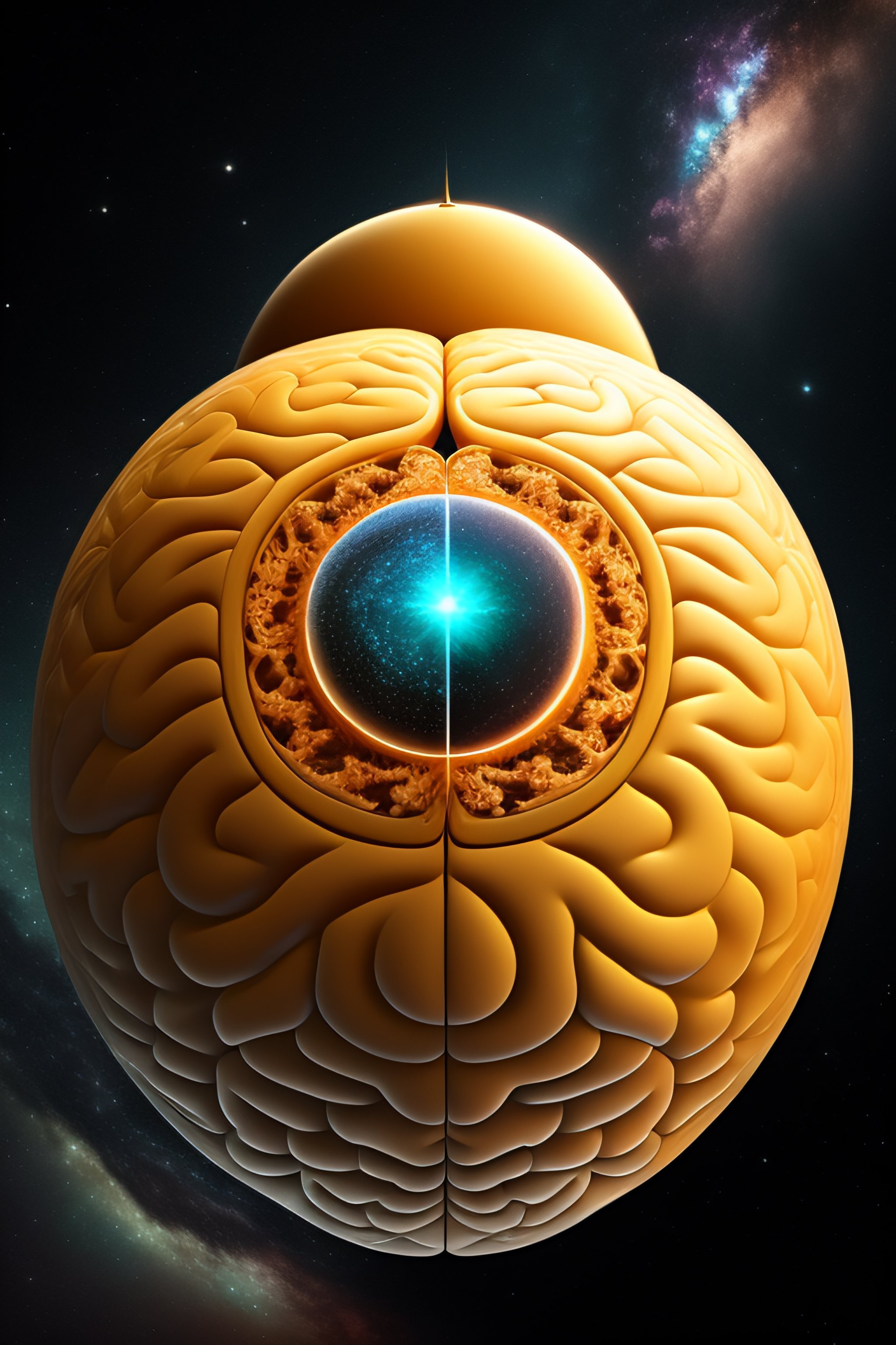 Lexica - Brain is the center of universe, astronomical, vray, award winning