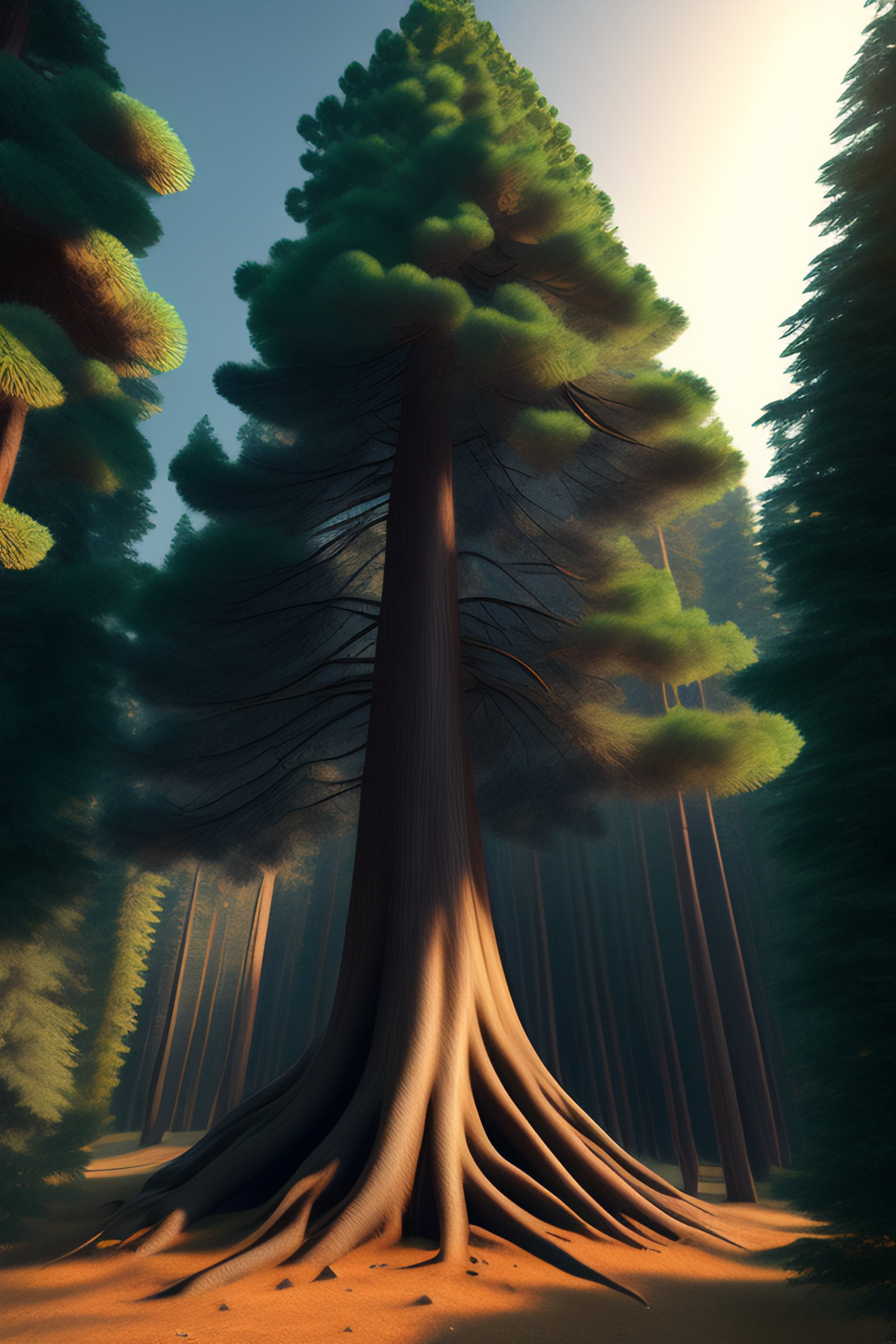 Lexica - Large pine tree with deep roots, photorealistic, full size ...