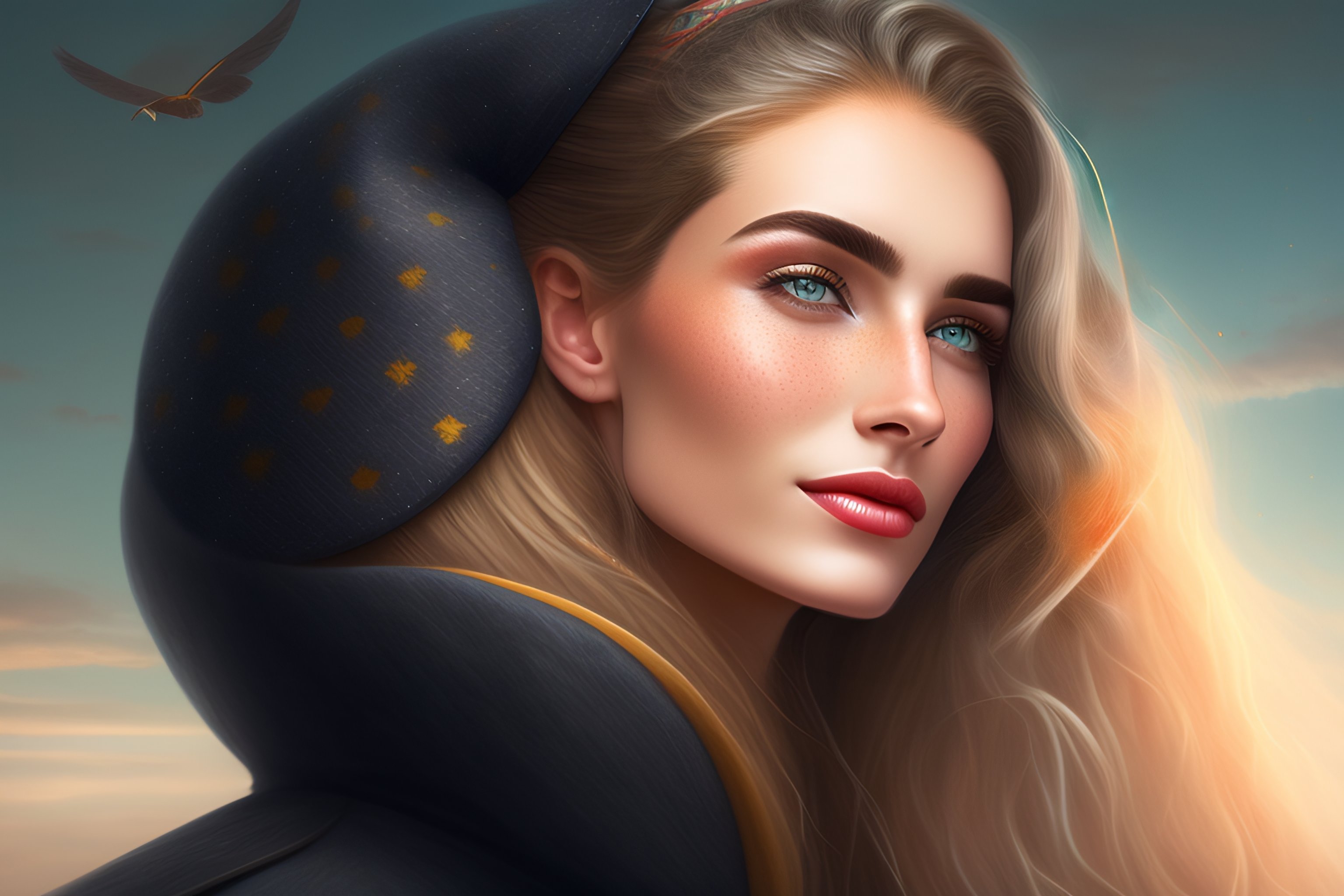 Lexica - Her face pale and swarthy, large gray eyes under round ...