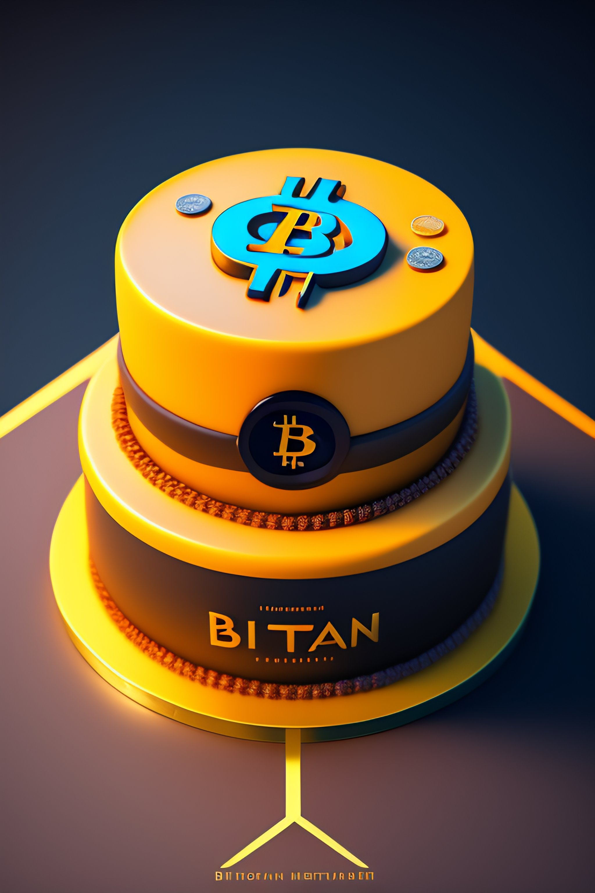 Lexica - A cake with the bitcoin logo, illustration , isometric, unreal ...