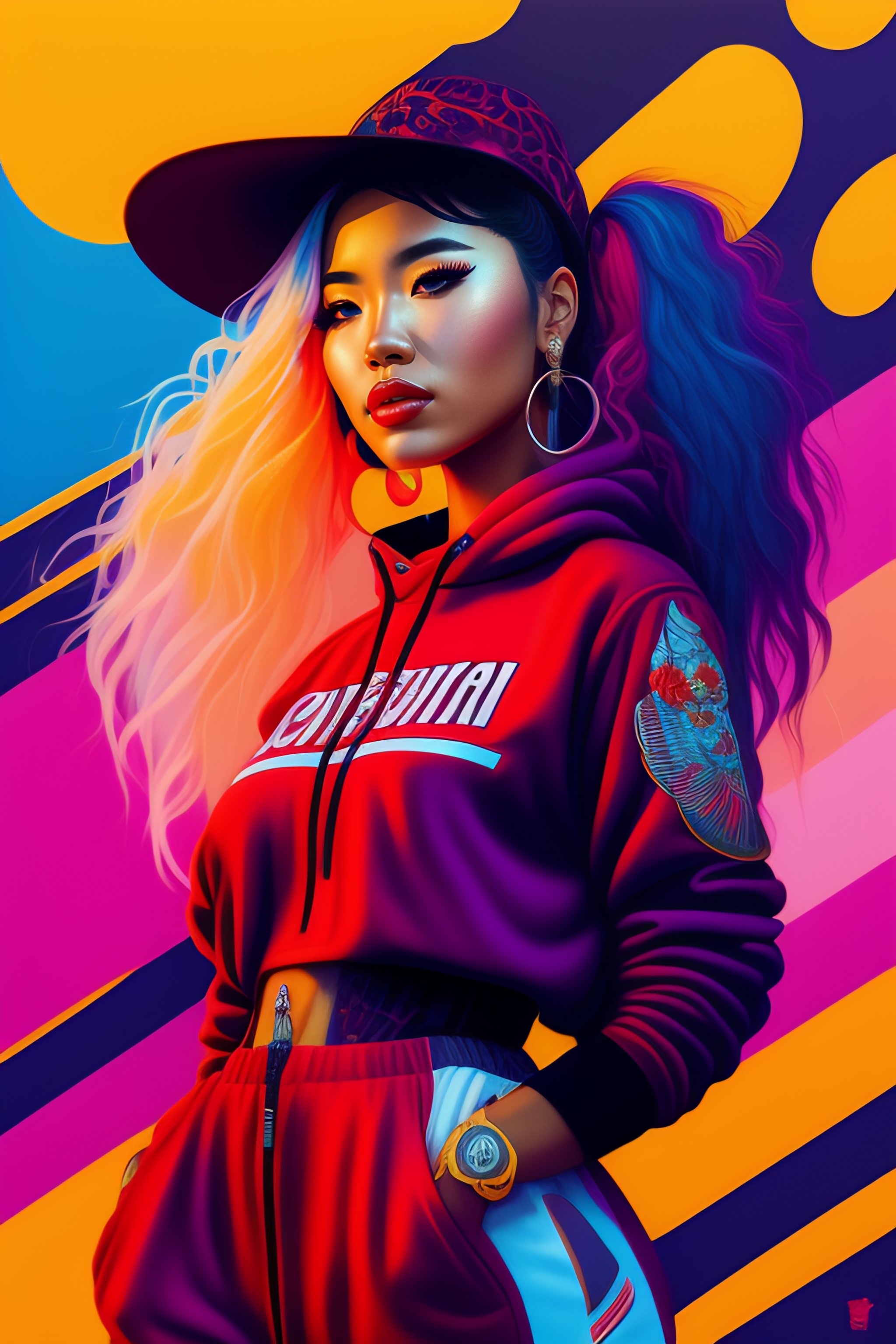 Lexica - Full body girl hiphop streetwear drip, tristan eaton, victo ...