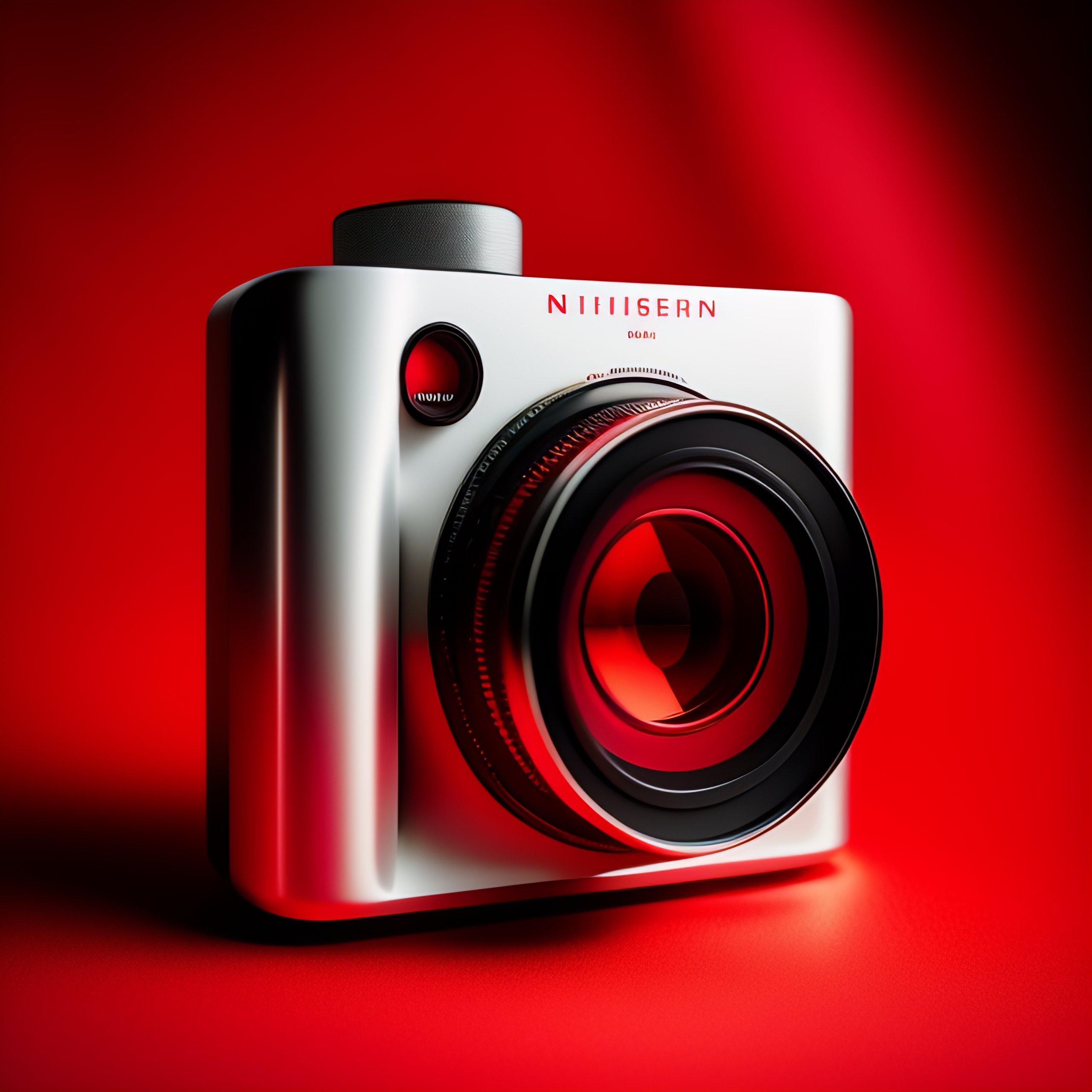 Lexica - Red background,side view product photography of a camera ...