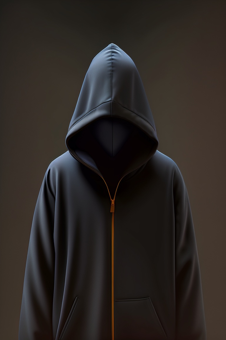 Lexica - Hooded black, faceless, dark man
