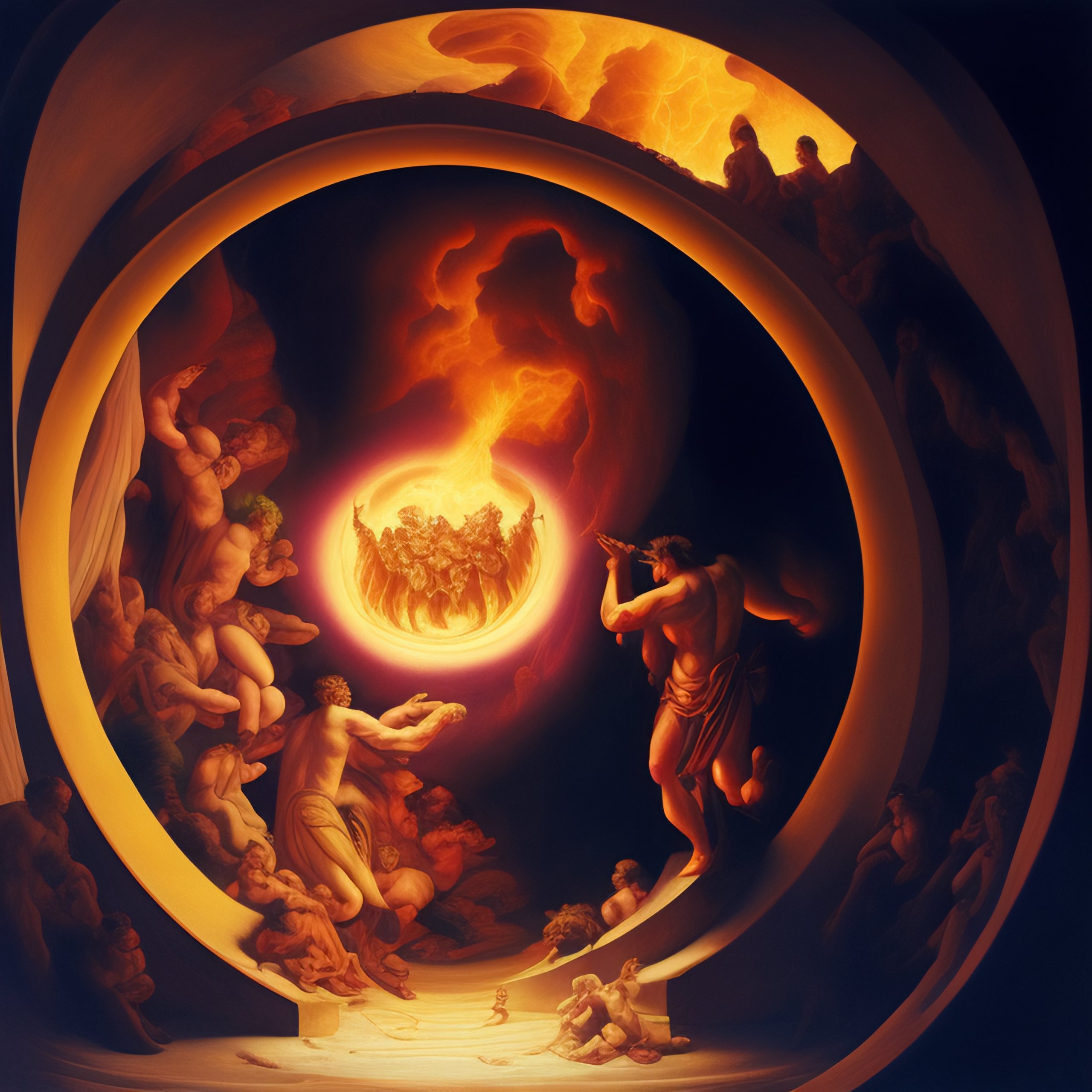 Lexica - Michelangelo painting of demons hell