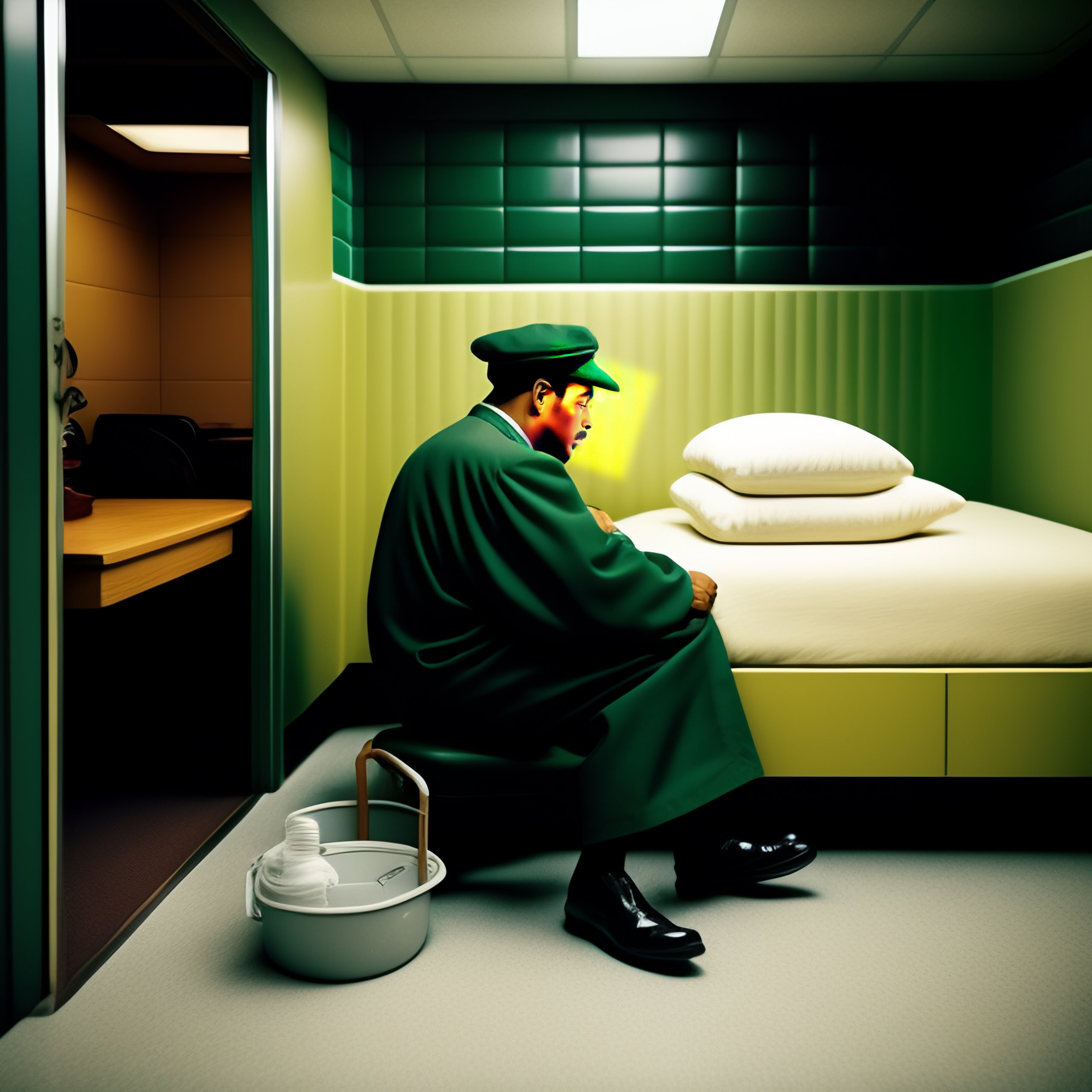 Lexica Sleeping Janitor In Janitor Closet 1970 Era Office, 60% OFF