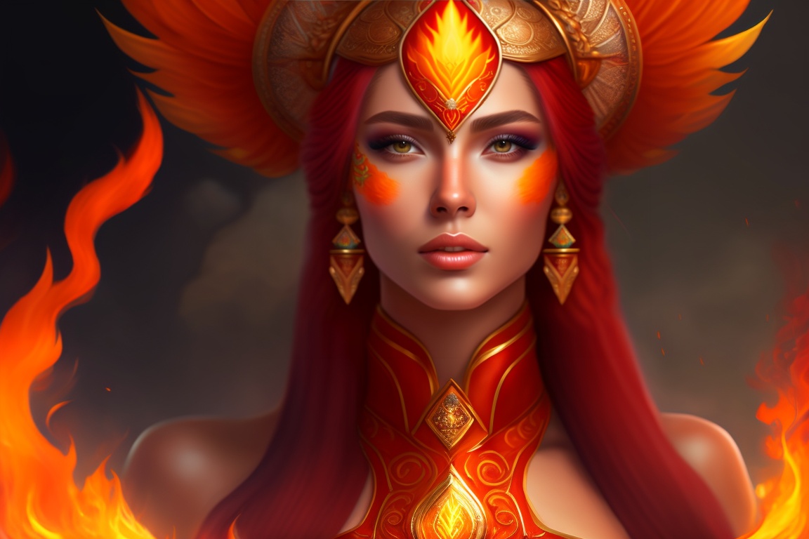 Lexica - Elemental of fire goddesses, skin is fire