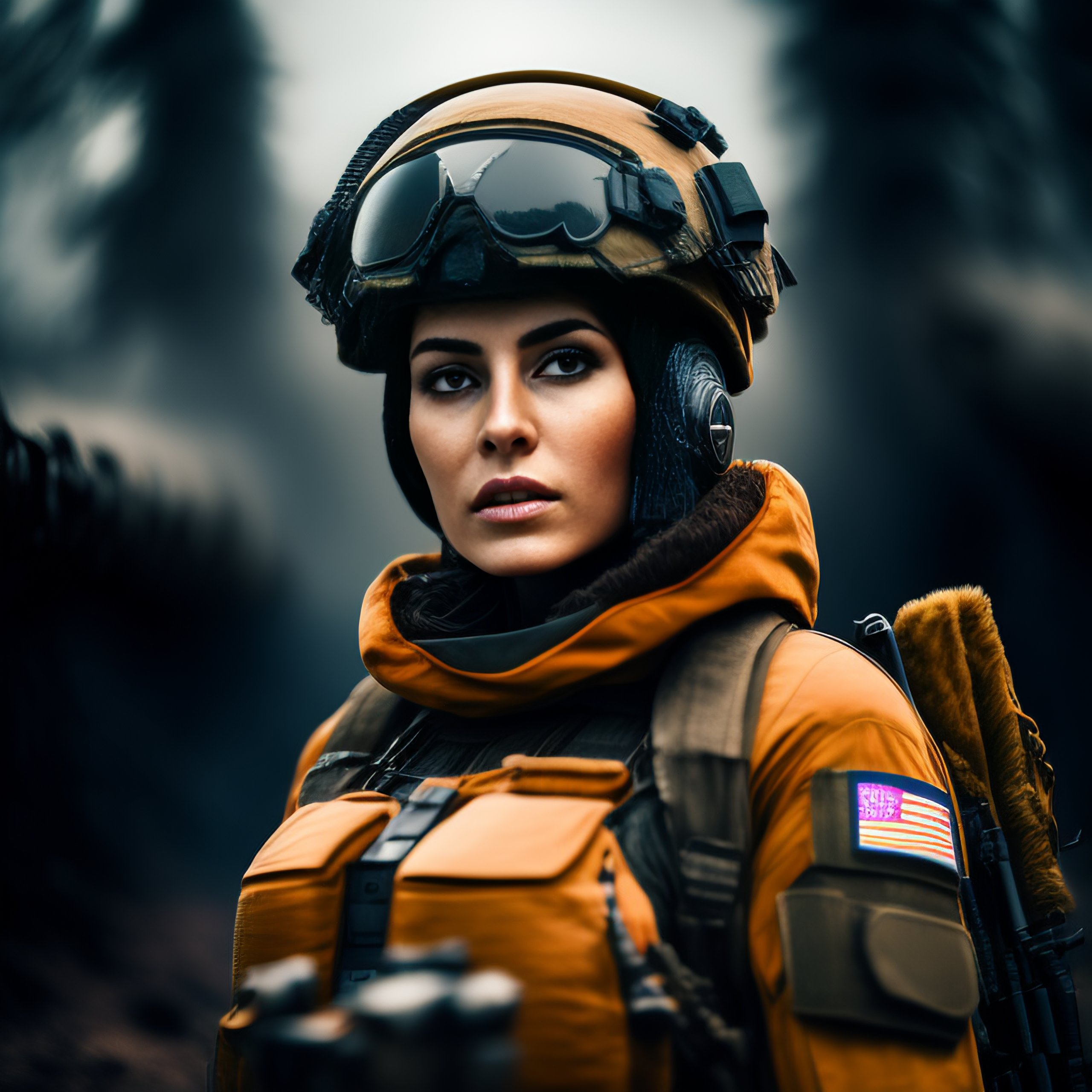 Lexica - A cyber beautiful Russian girl warrior in a burnt land ...