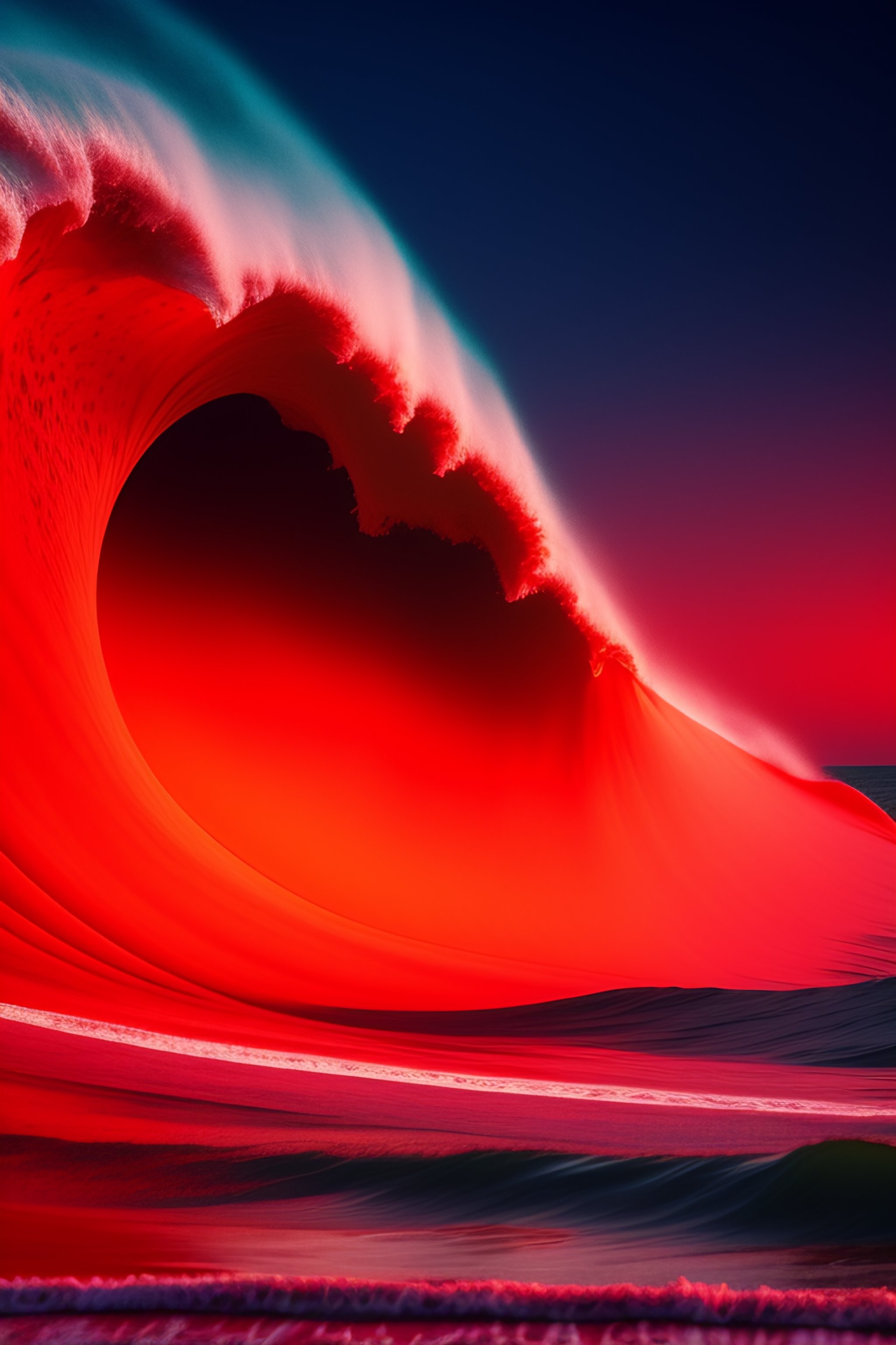 Lexica - Warm ocean with red colour