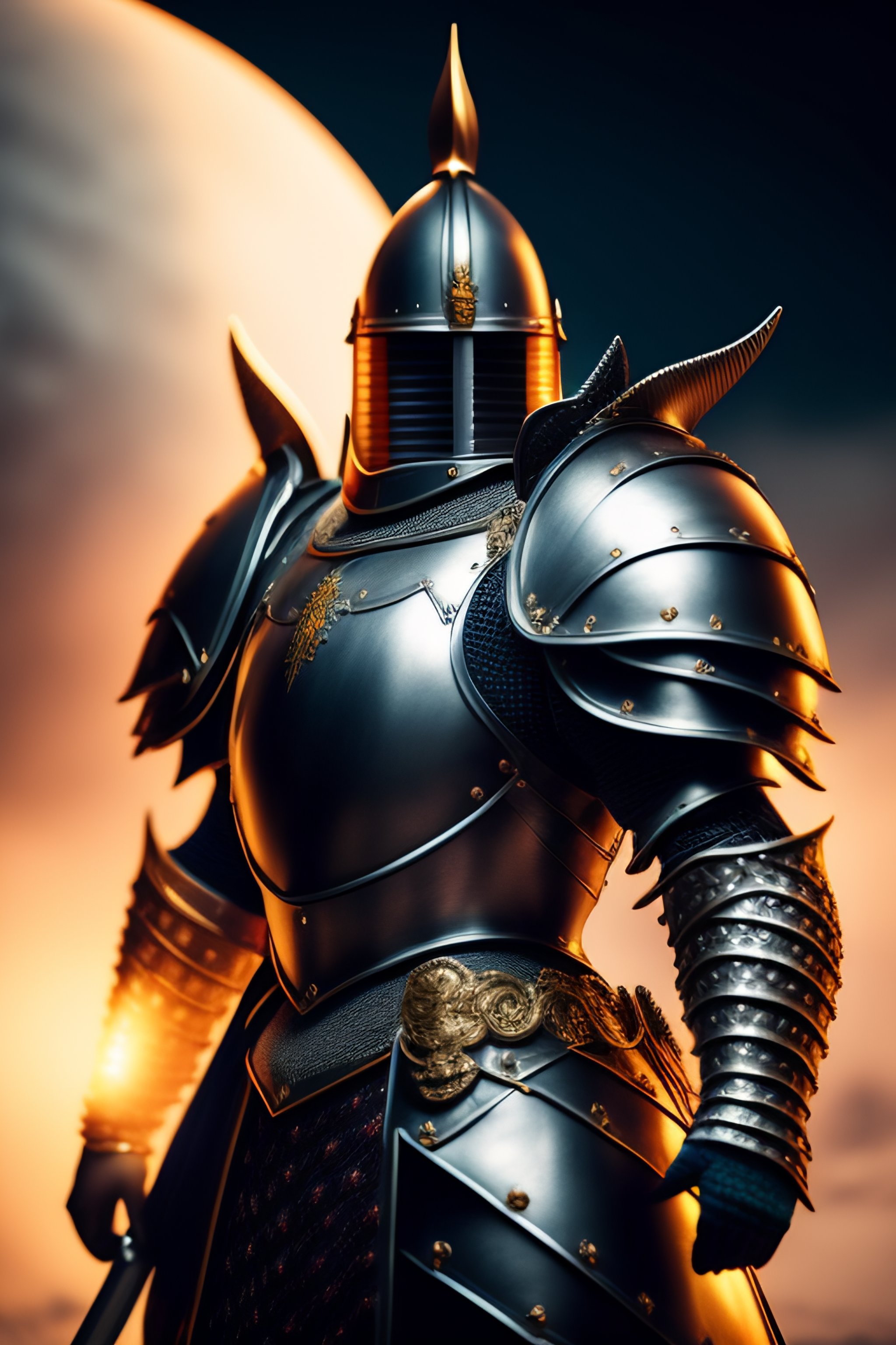 Lexica - Blaspherious dressed in knight armor slaying monsters