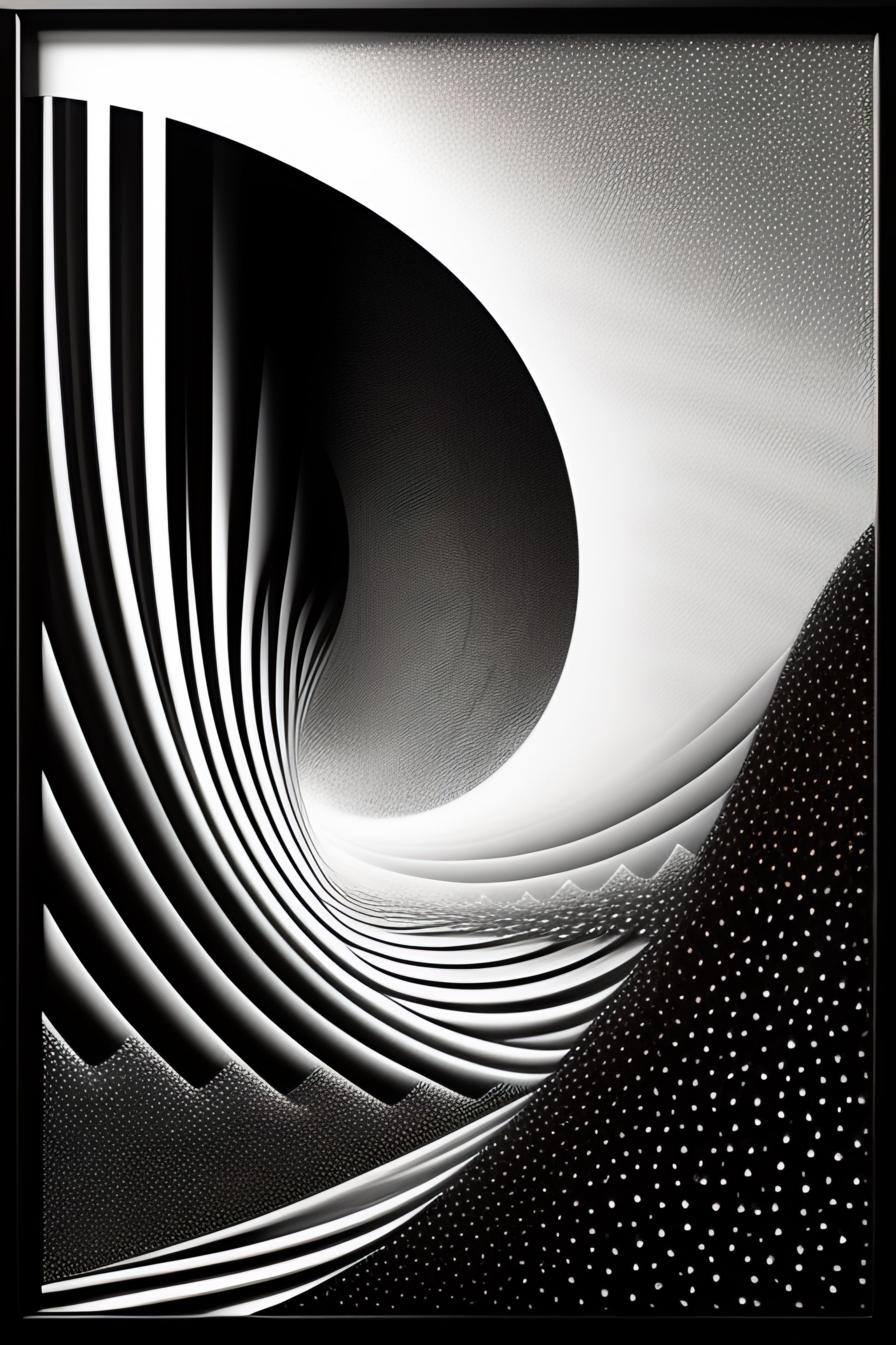 Lexica - An stunning black and white abstract pointillism drawing ...