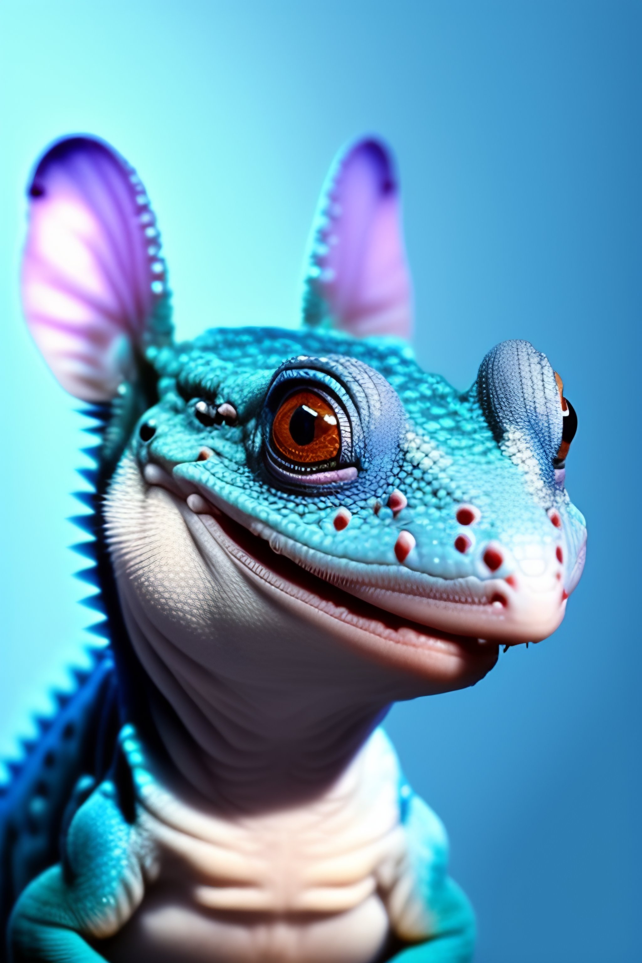 Lexica - An upright, light-blue gecko, in the style of Disney's Frozen ...