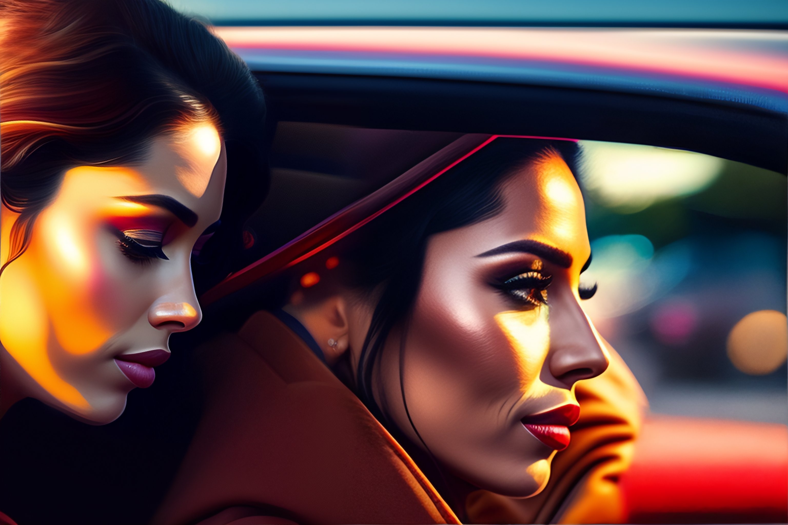 Lexica - Side profile of a latina in a car