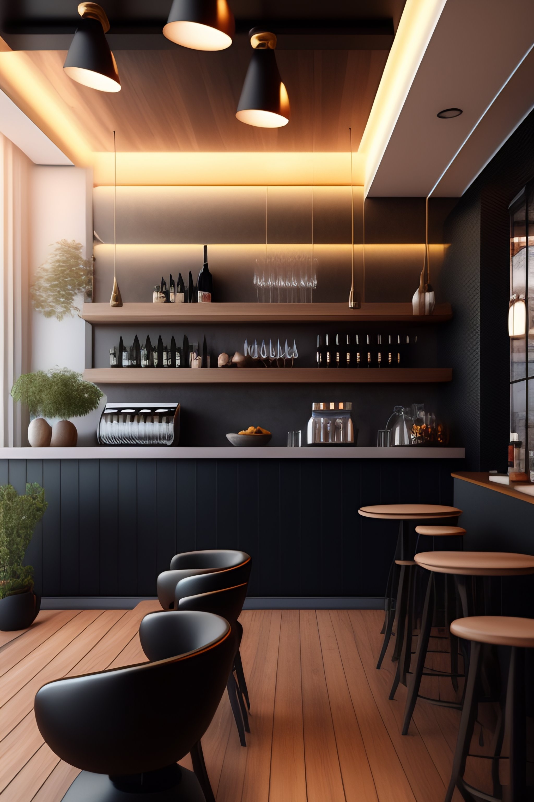 Lexica - Cafe interior, industrial effect, ultra-realistic, octane ...
