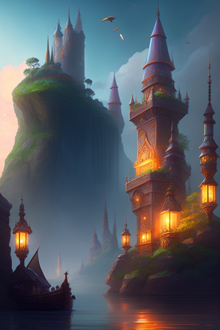 Lexica - The mystical city of Mysthollow, with soaring towers and ...