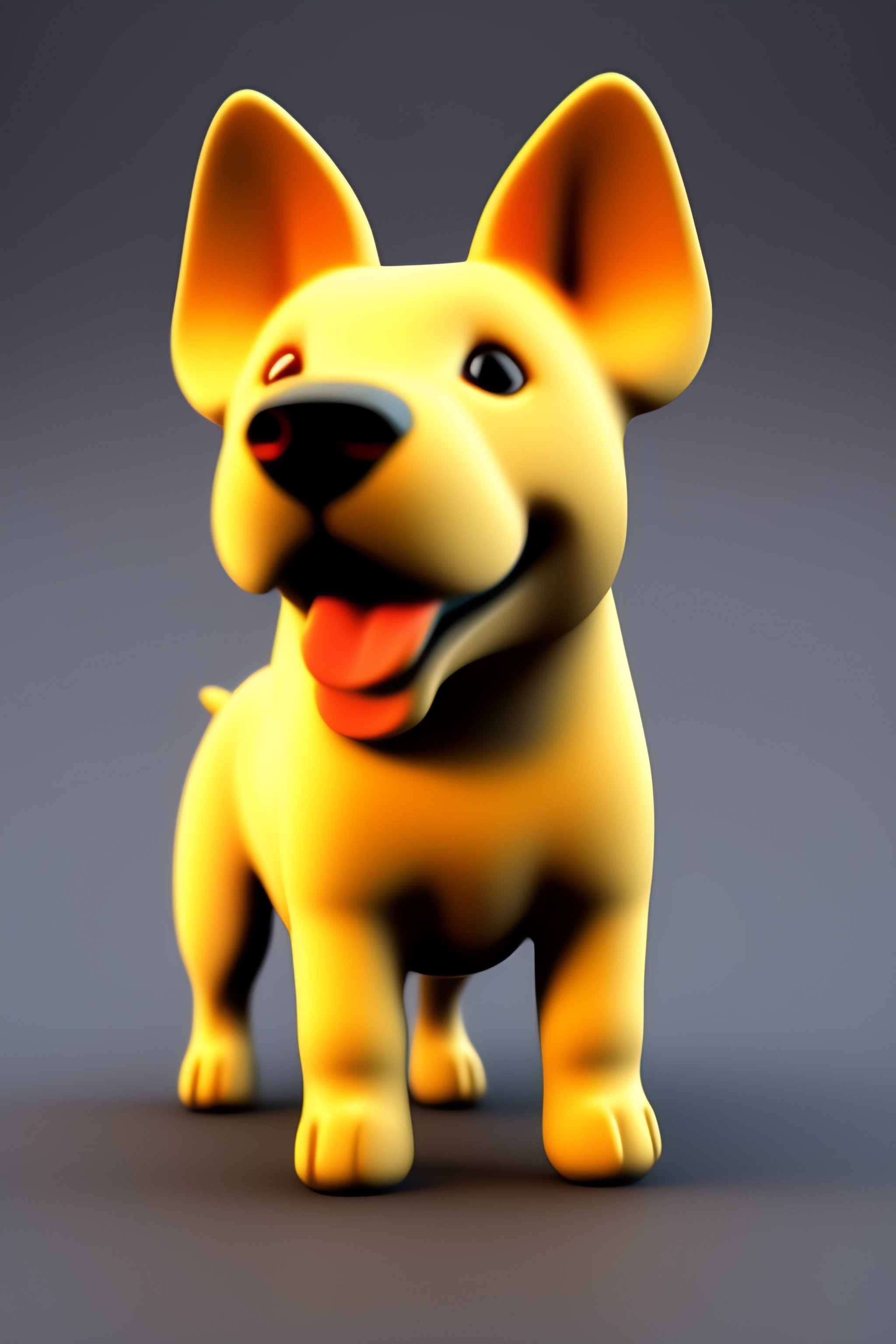 Lexica - 3d render simple minimal toy art of a dog with his tongue out
