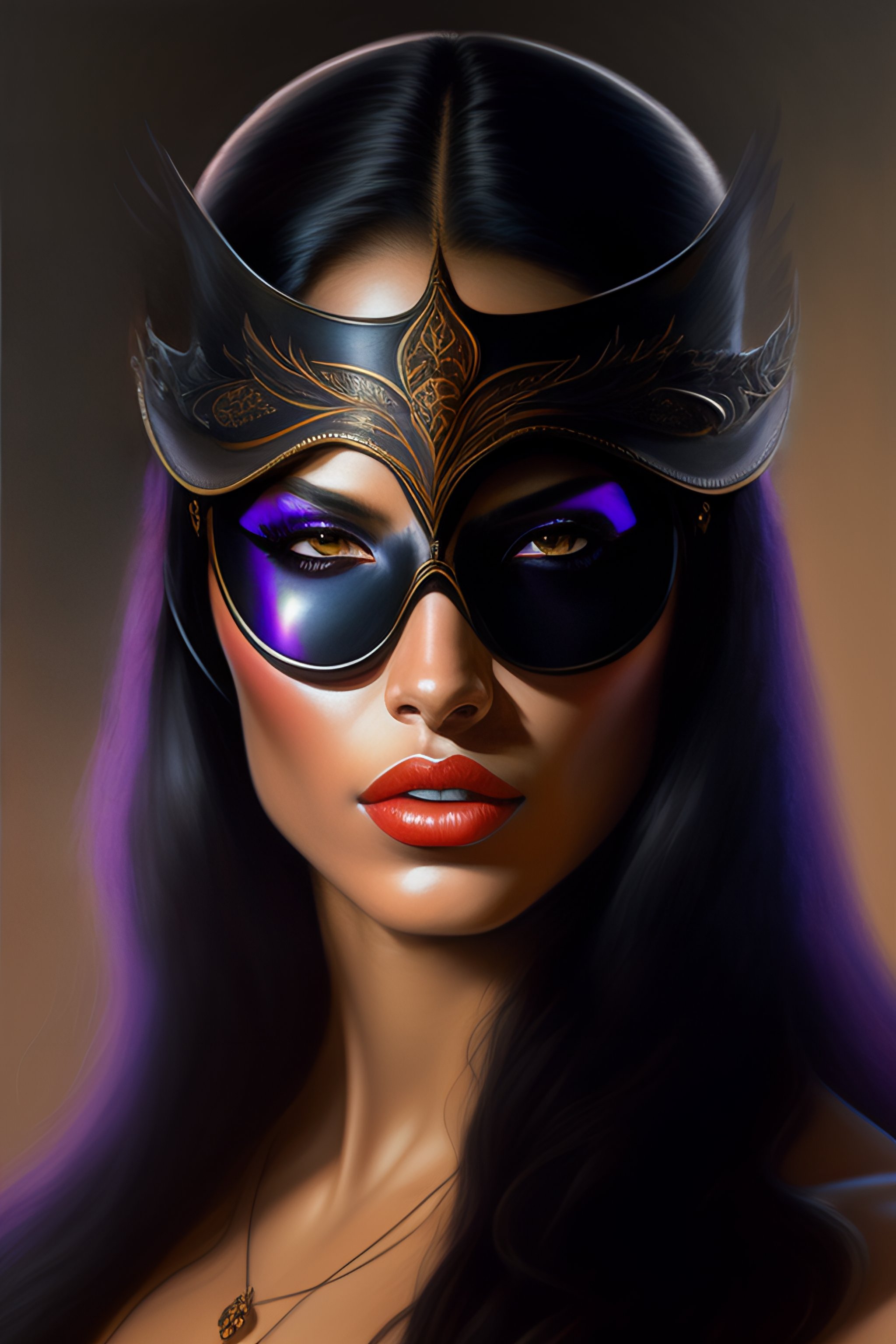 Lexica - Portrait of a young woman in a raven masquerade mask, dark ...