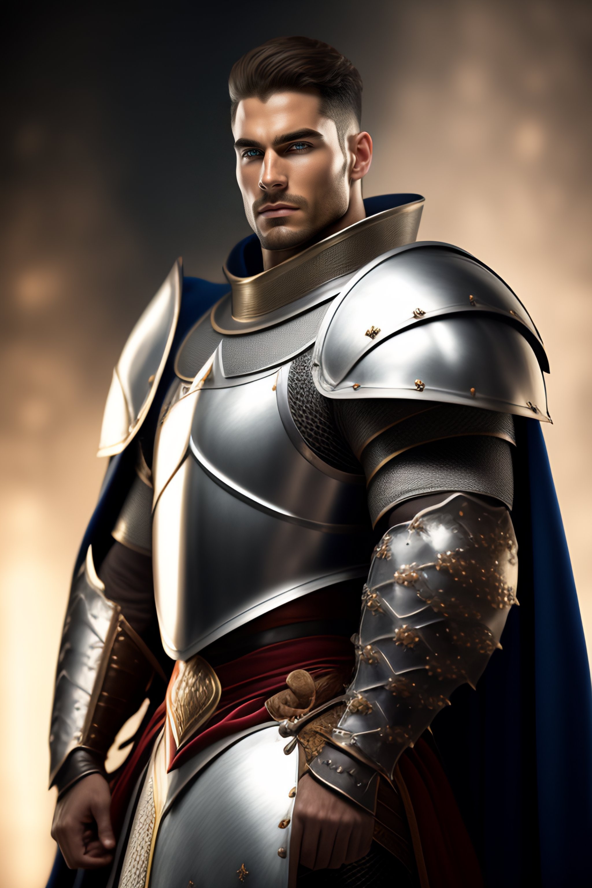 Lexica - Portrait of a male knight,scars,strong, cute face, white ...