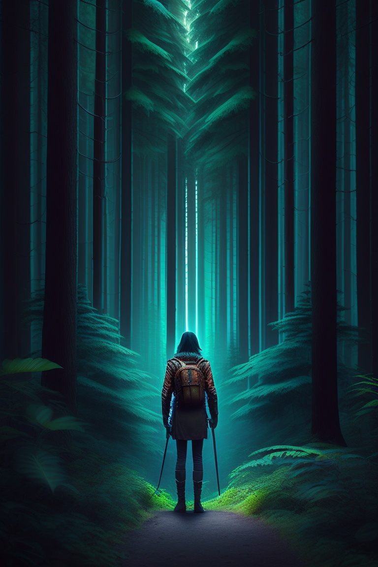 Lexica - Produce a poster for a horror movie about a cursed forest ...