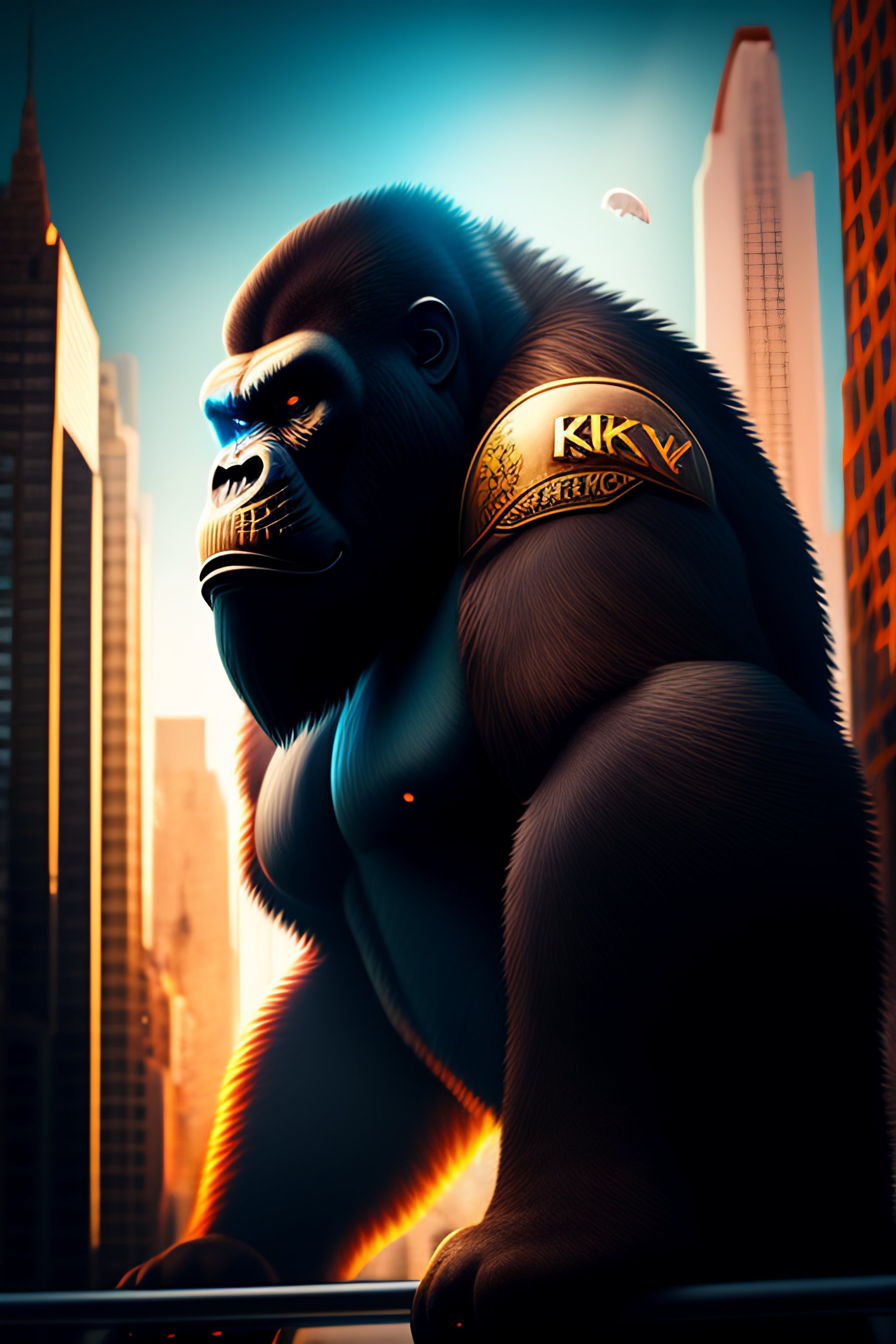Lexica - King kong terrorizing the streets of new york city, by artgerm ...
