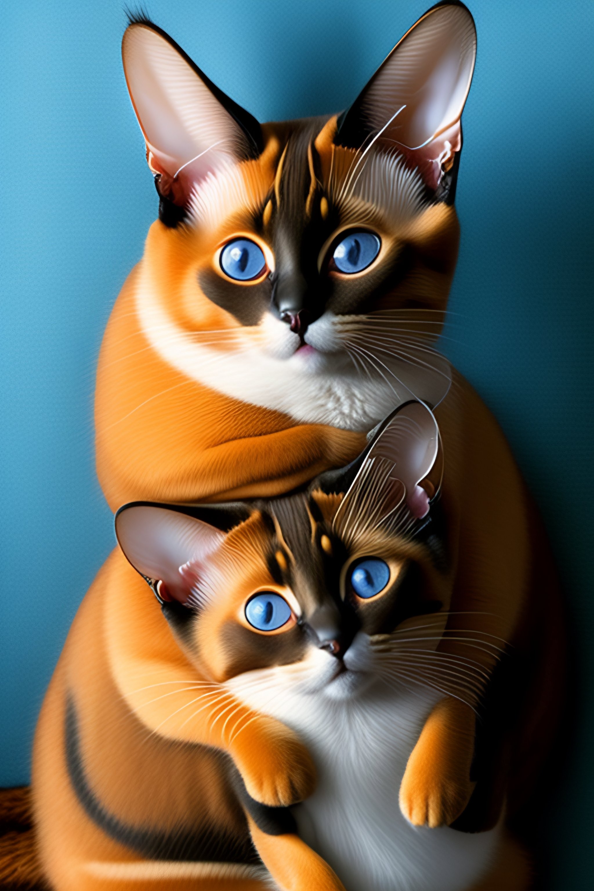 Lexica - Siamese cat hugs a mouse