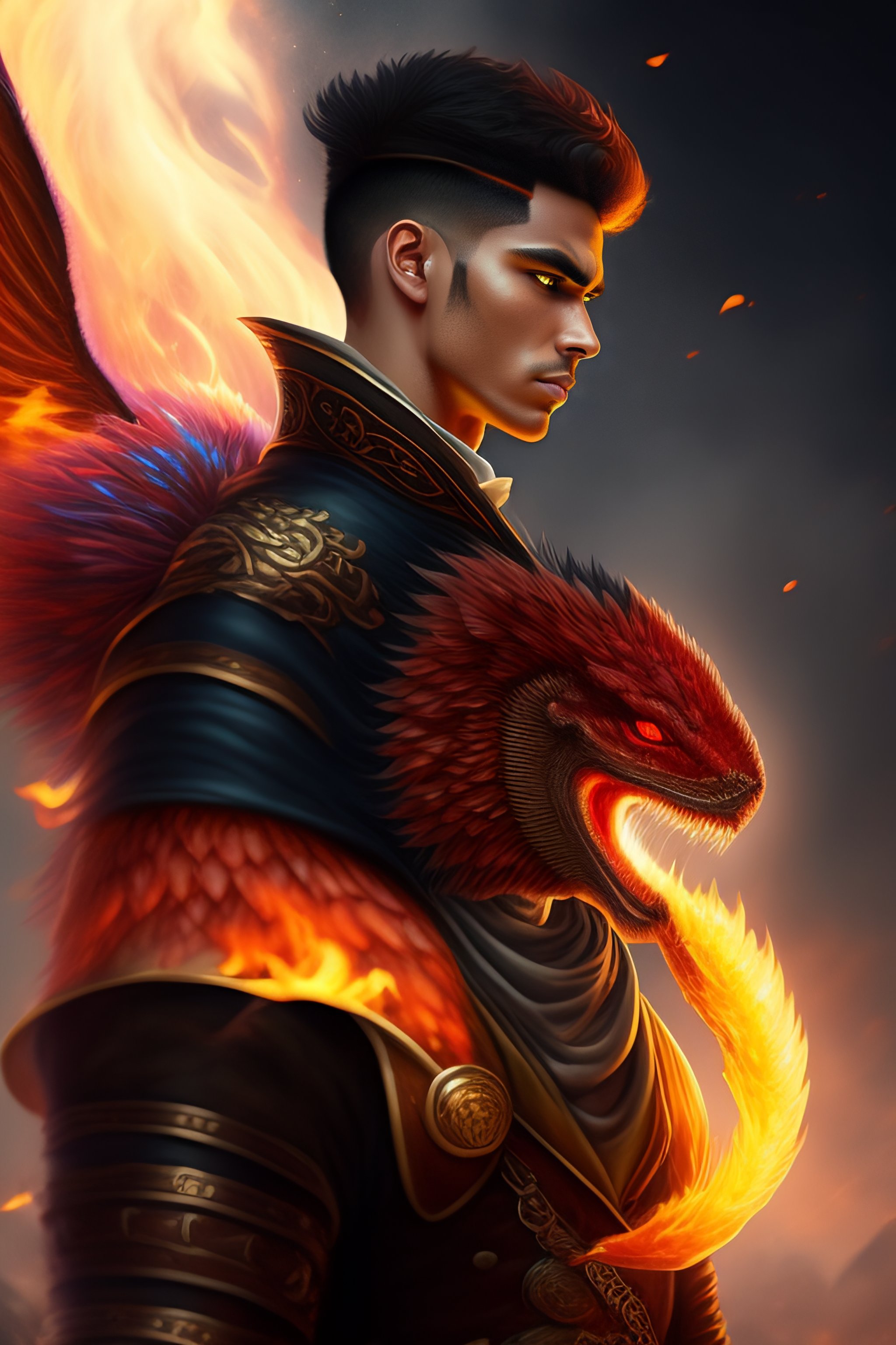 Lexica - Angry young man transforming into a fire creature, fantasy ...