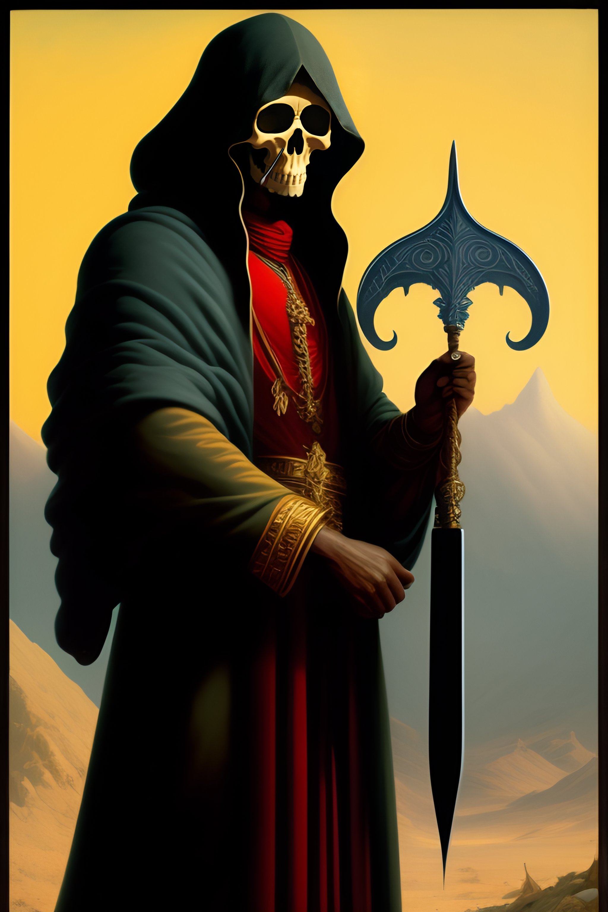 Lexica - Personification of death with a sickle in his right hand and a ...