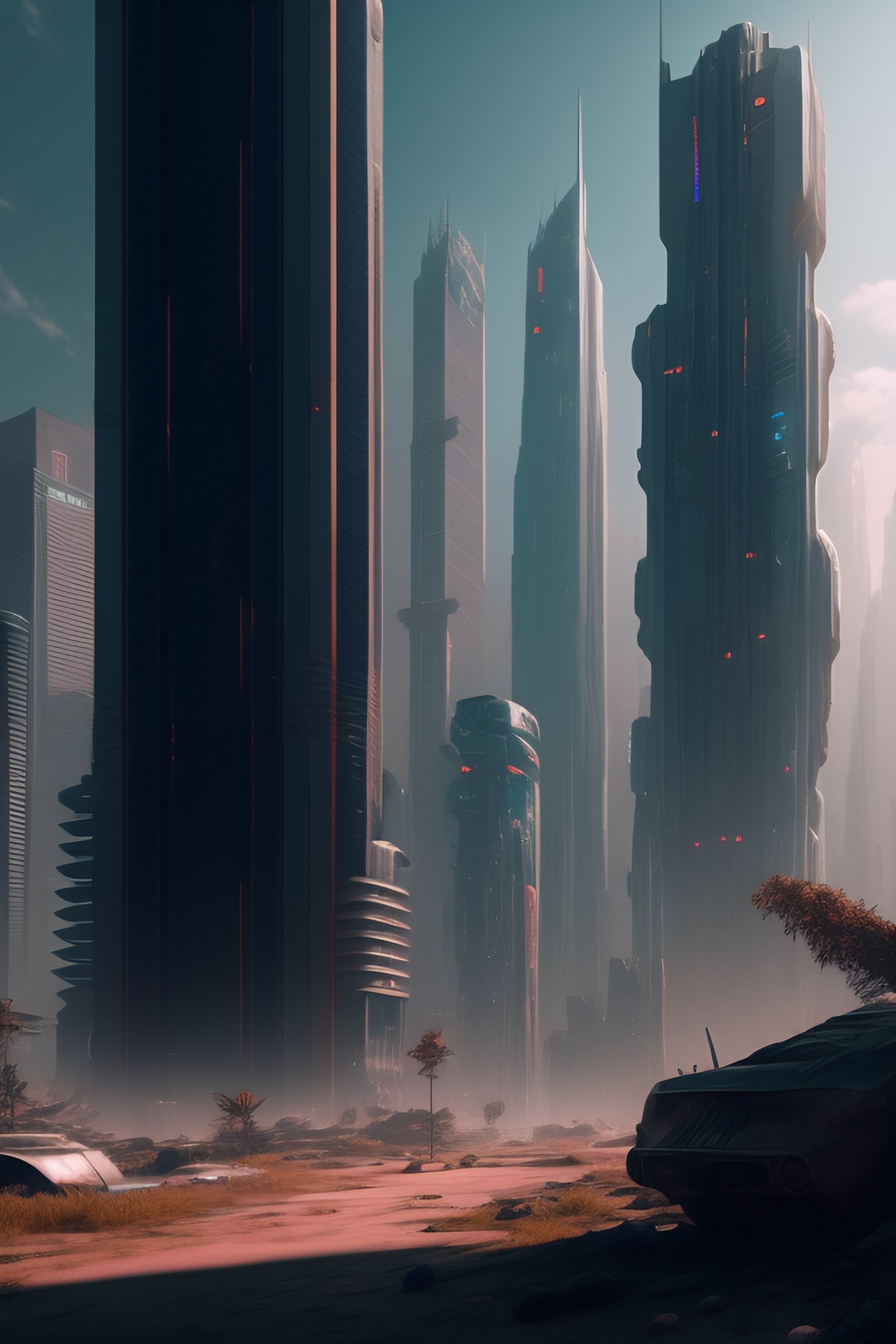 Lexica - A abandoned cyberpunk city, realistic, --ar 16:9