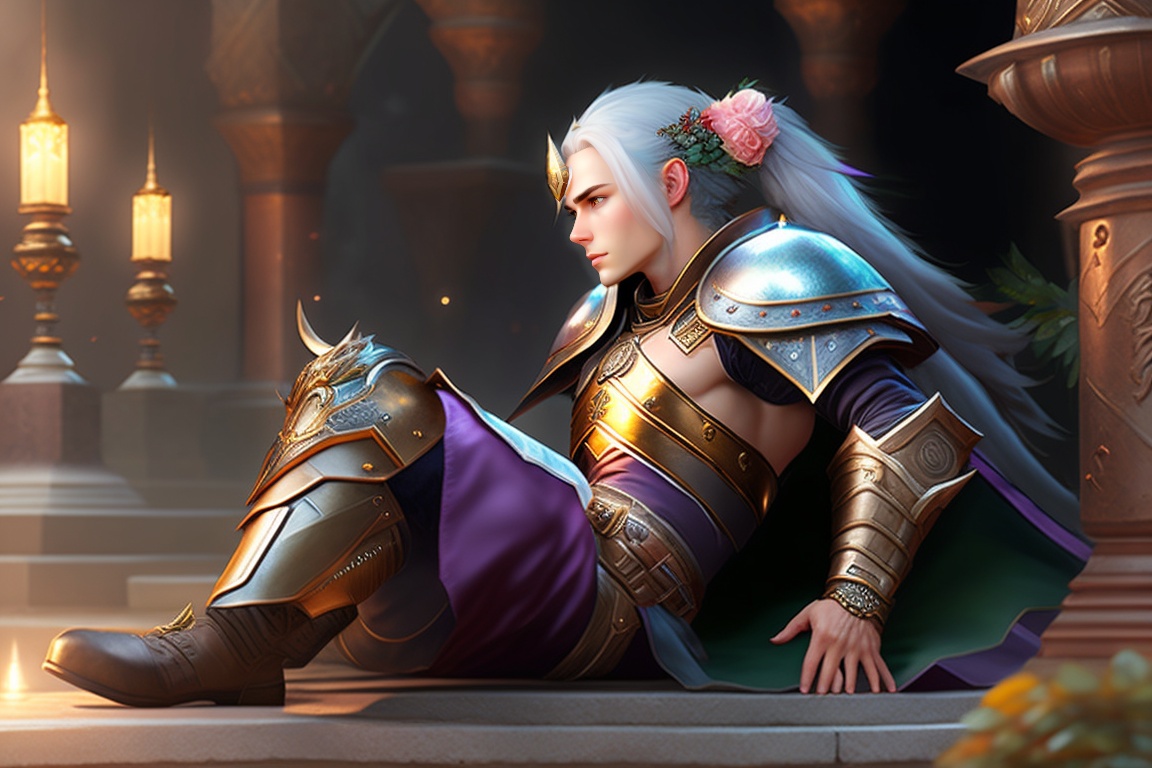 Lexica - High quality image, a wounded light elf lies on the arena ...