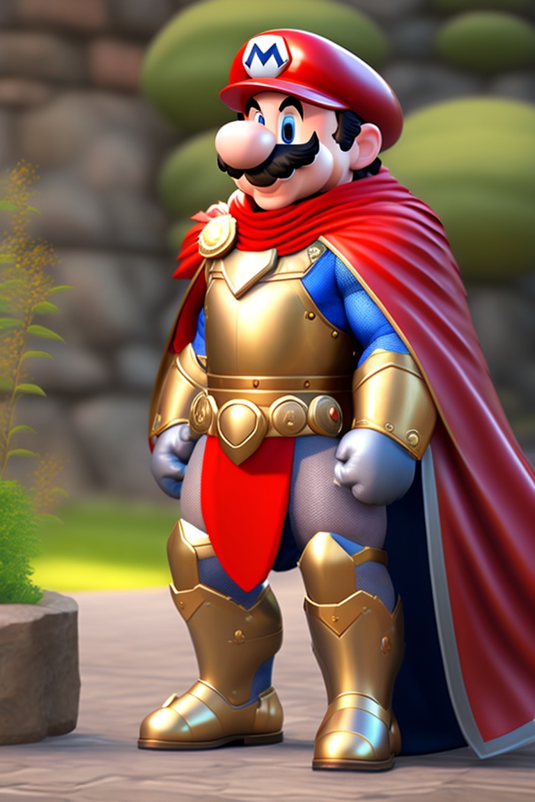 Lexica - Super Mario wearing epic armor