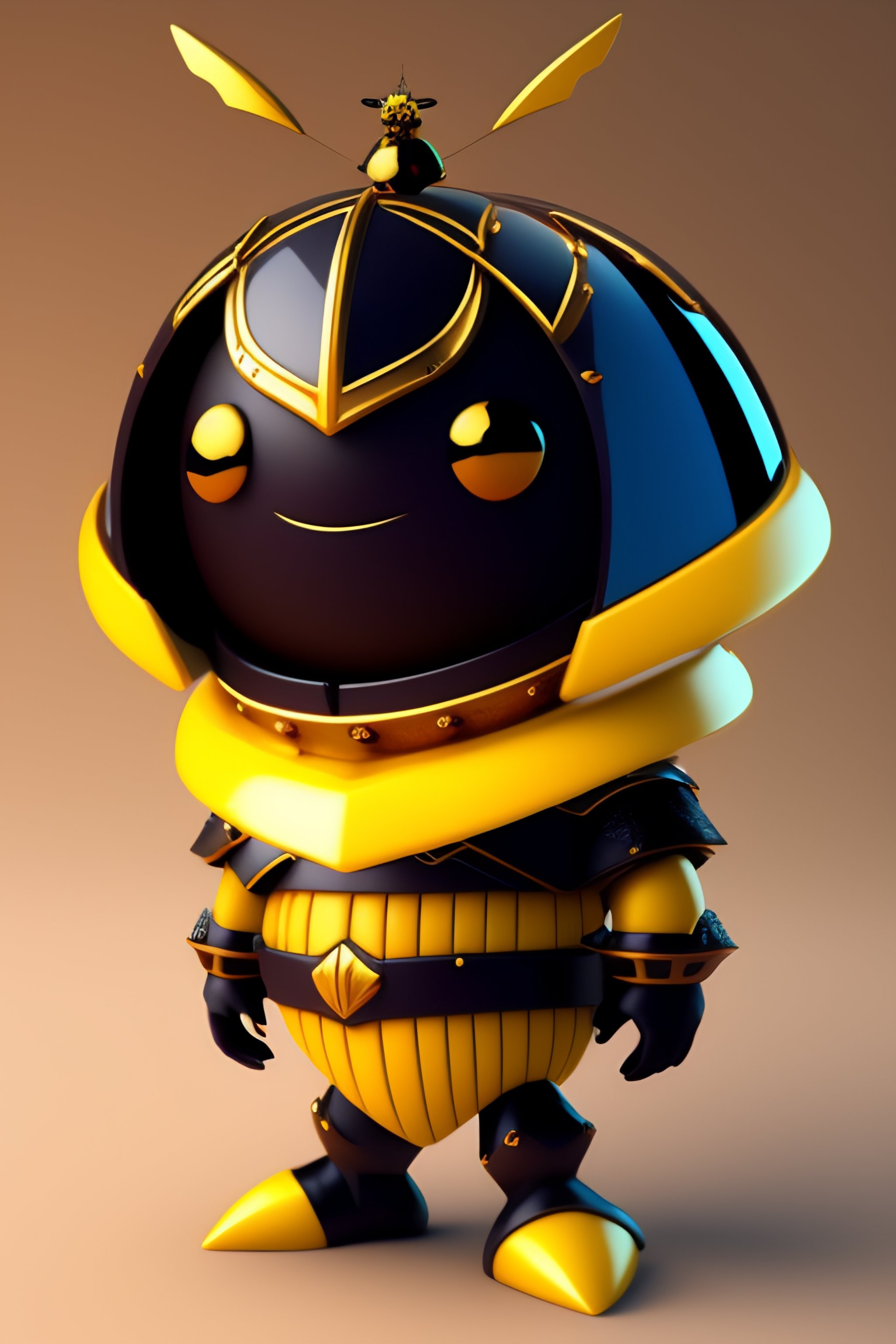 Lexica - Cartoon bee knight looks like Beedrill with a cup of coffee