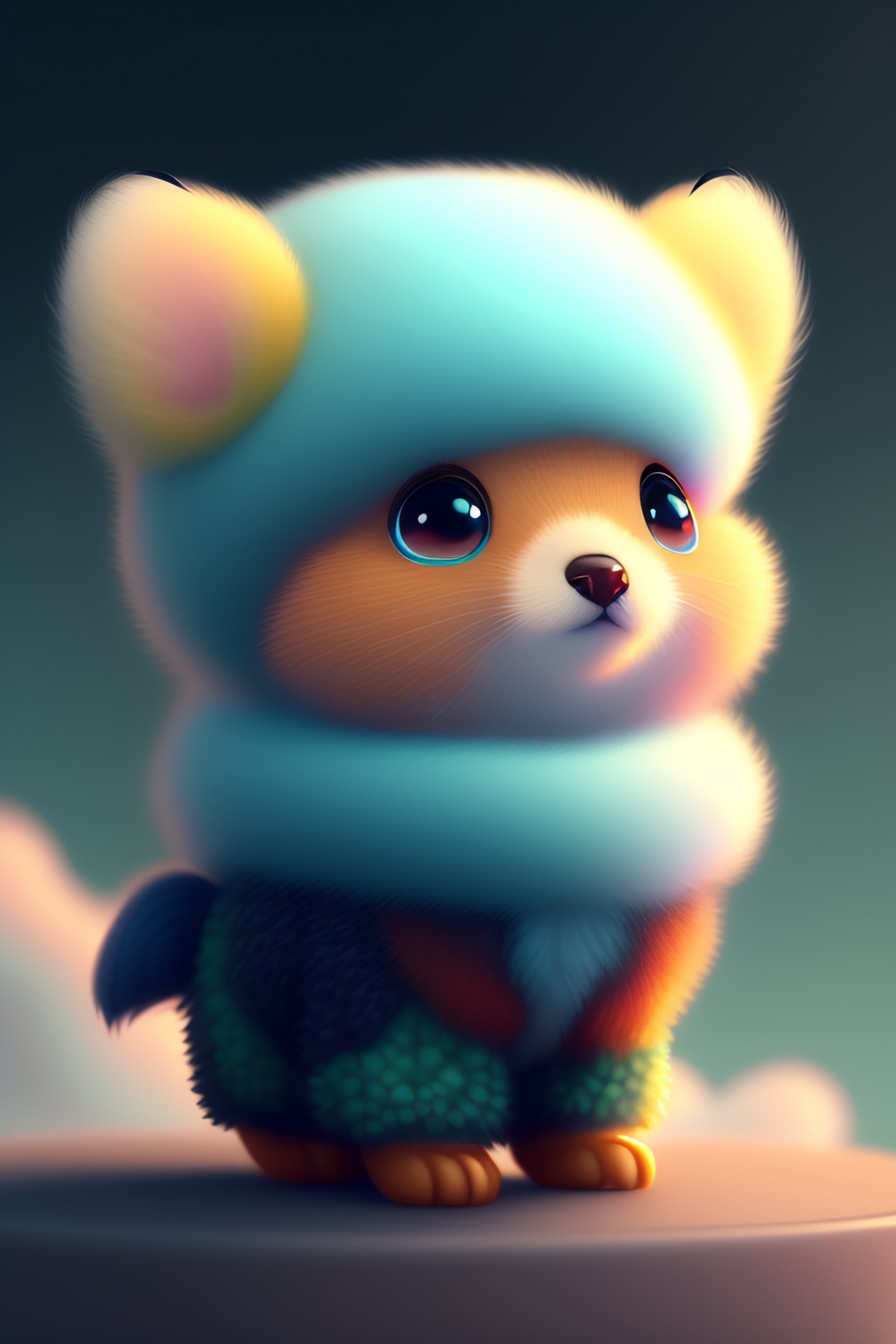 Lexica - Cute and adorable cartoon fluffy baby rhea, fantasy, dreamlike ...