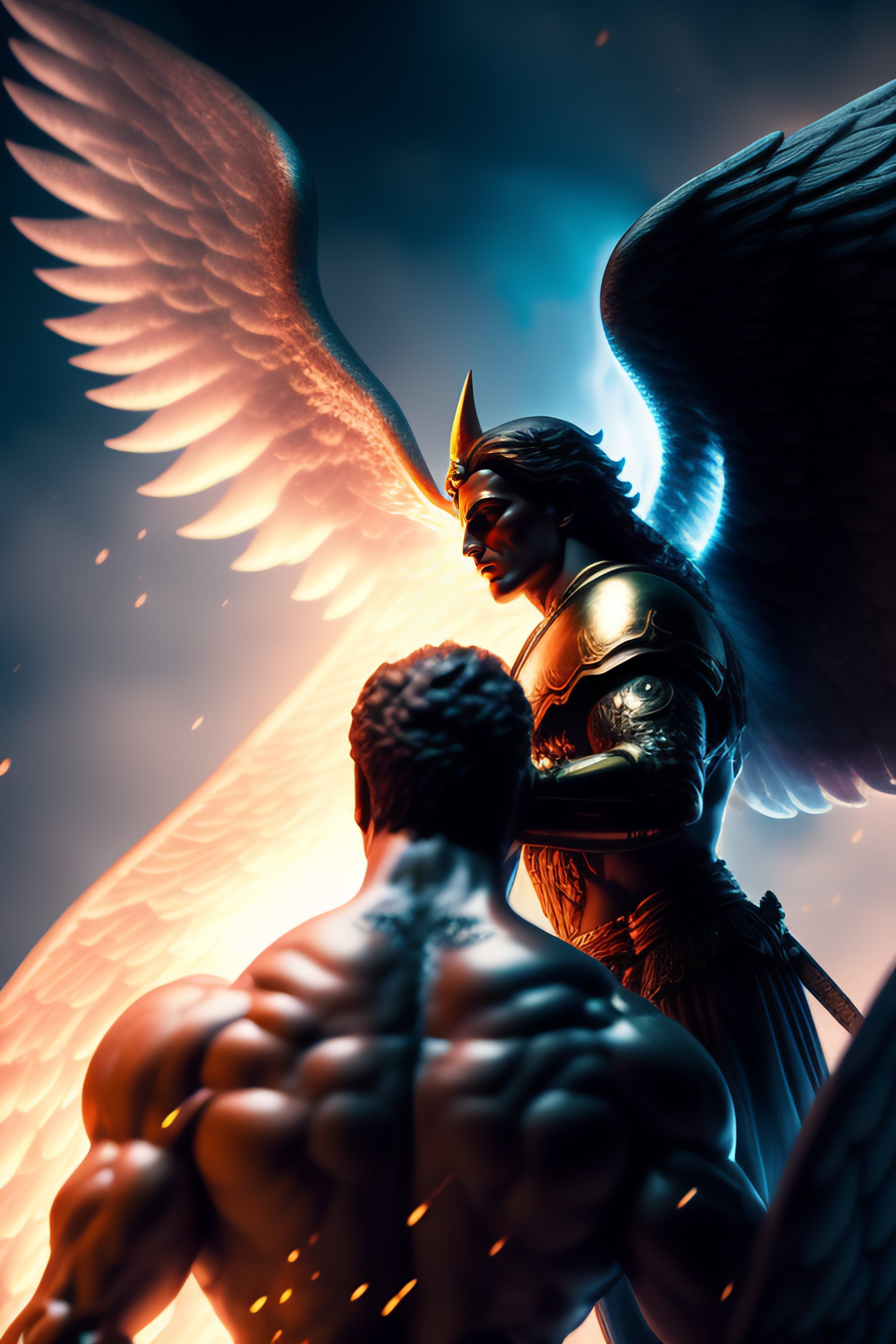 Lexica - Angel Michael fighting lucifer