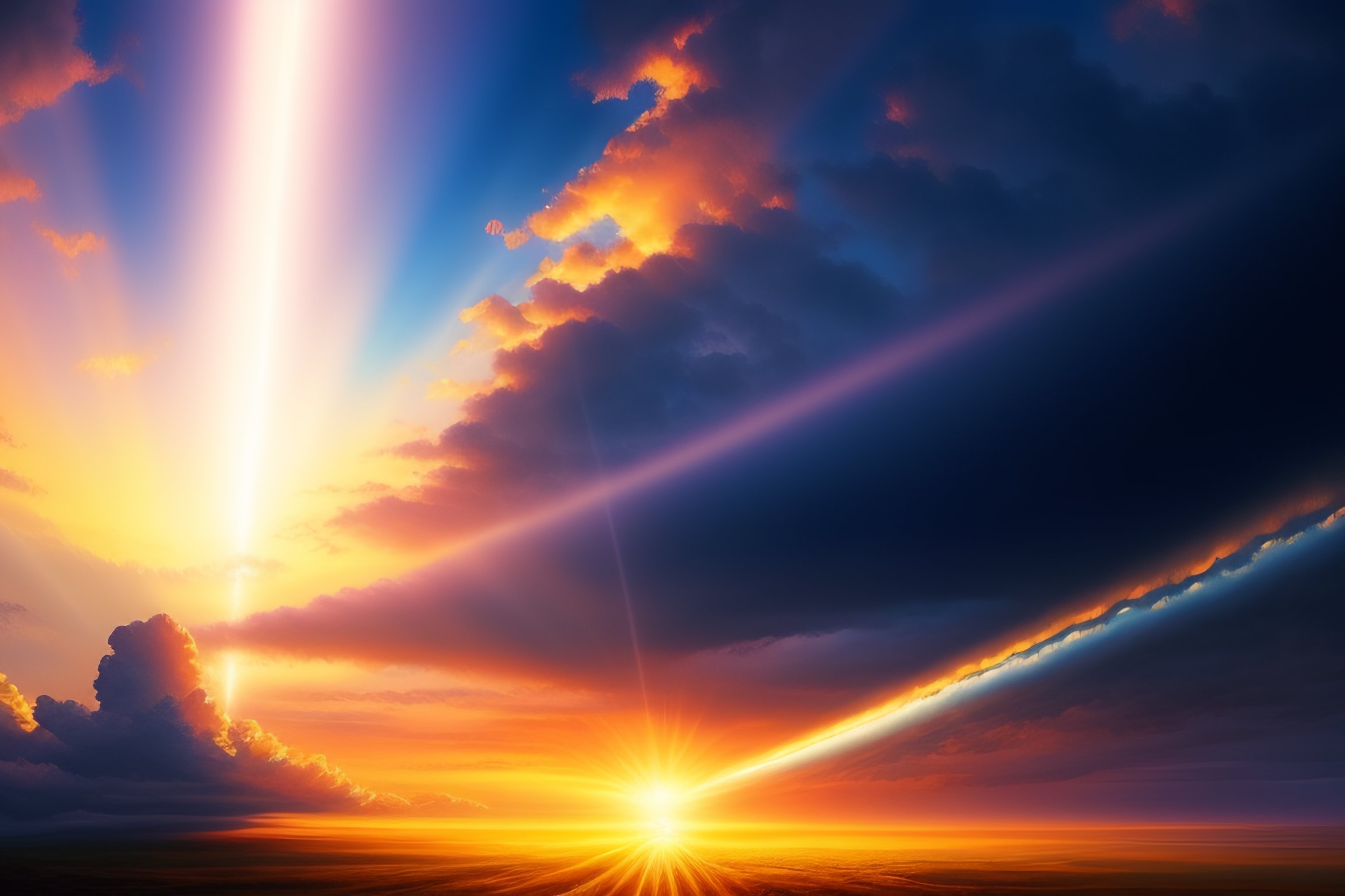 Lexica - Horizontal background, with clouds, splendor, angelic, rays of ...