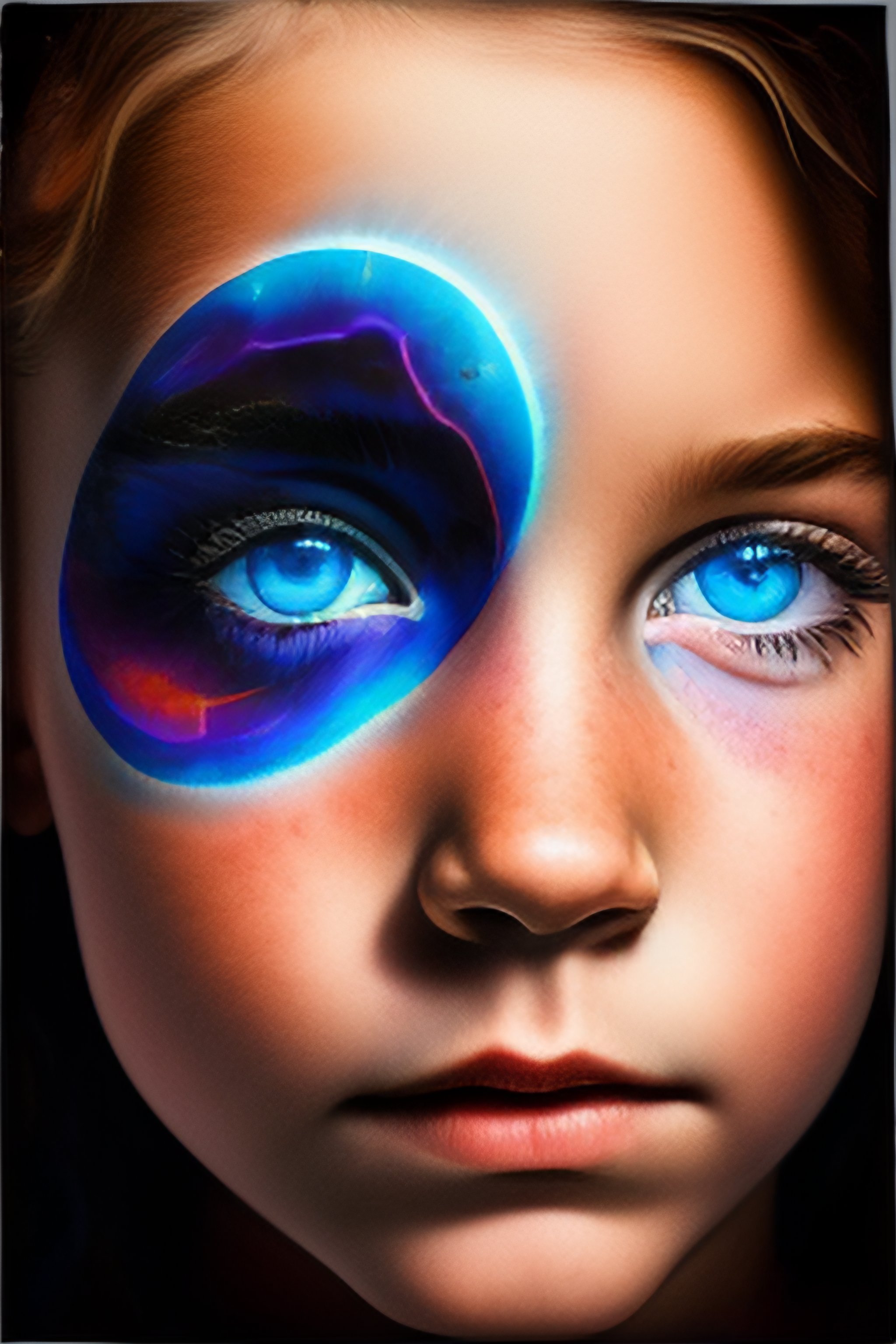 Lexica - Girl portrait , third eye on forehead , apocalypse background ...