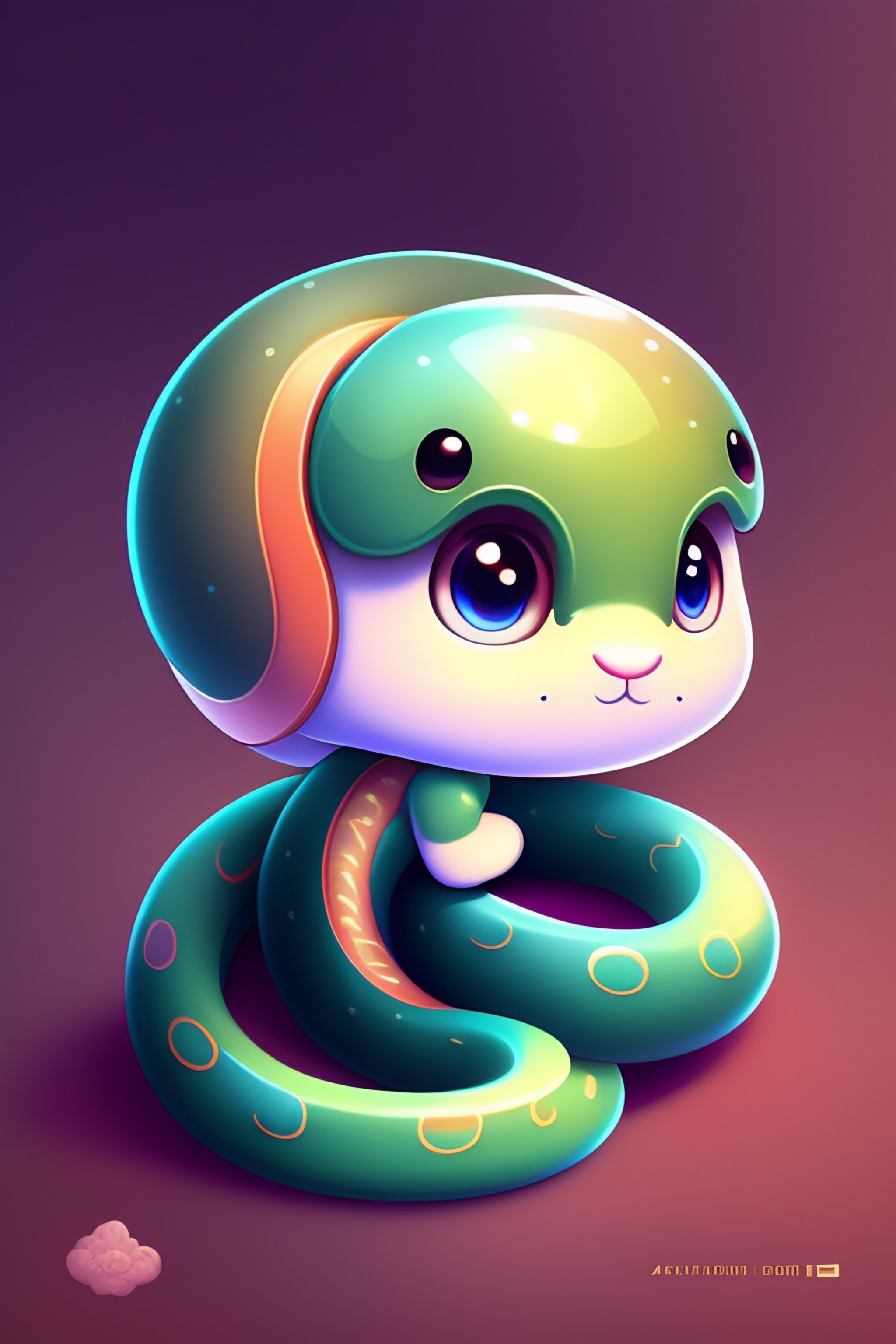 Lexica - Cute and adorable cartoon, it snake, baby, fantasy, dreamlike ...