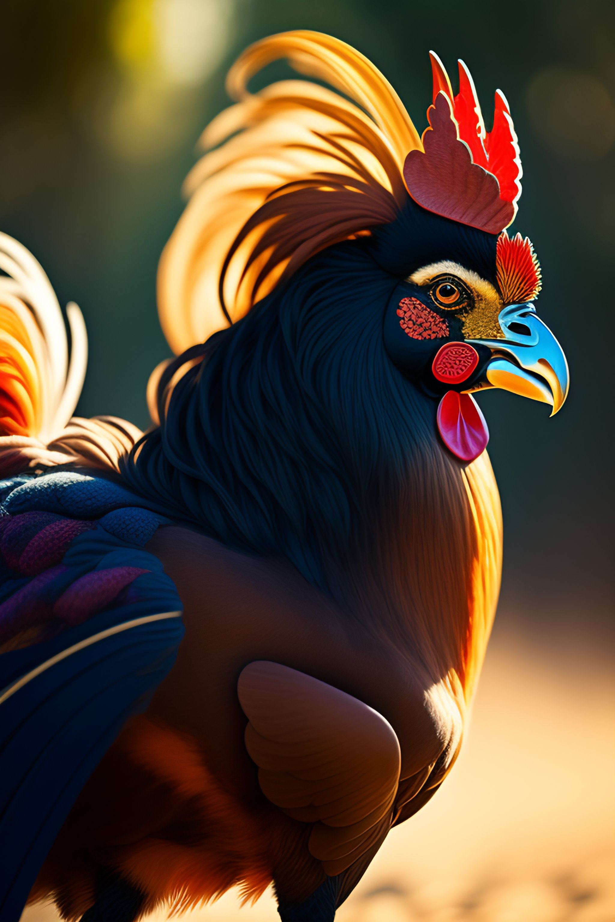 Lexica - Warrior riding massive rooster