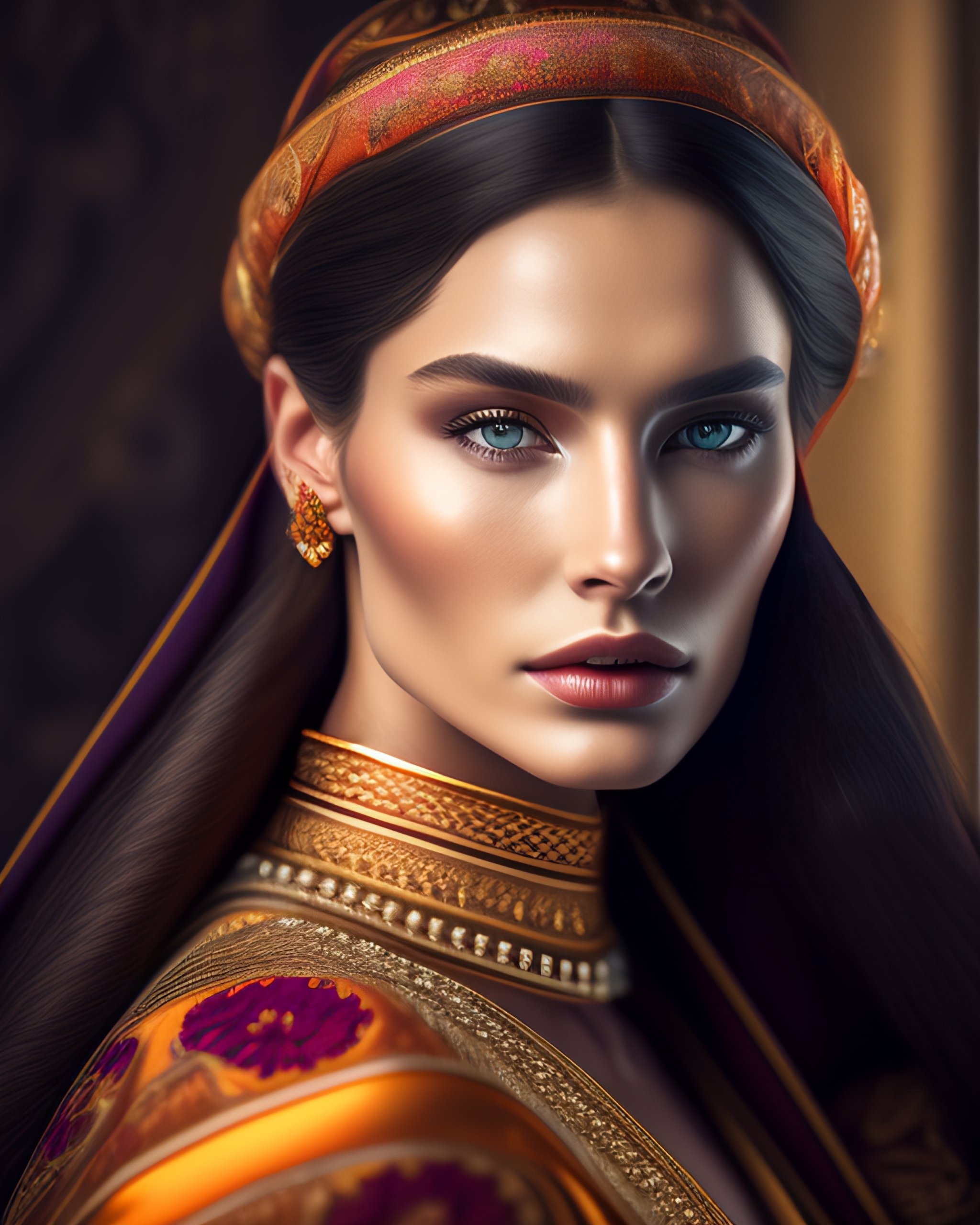 Lexica - Portrait shot of 3/4 beautiful Russian tribe woman, alluring ...