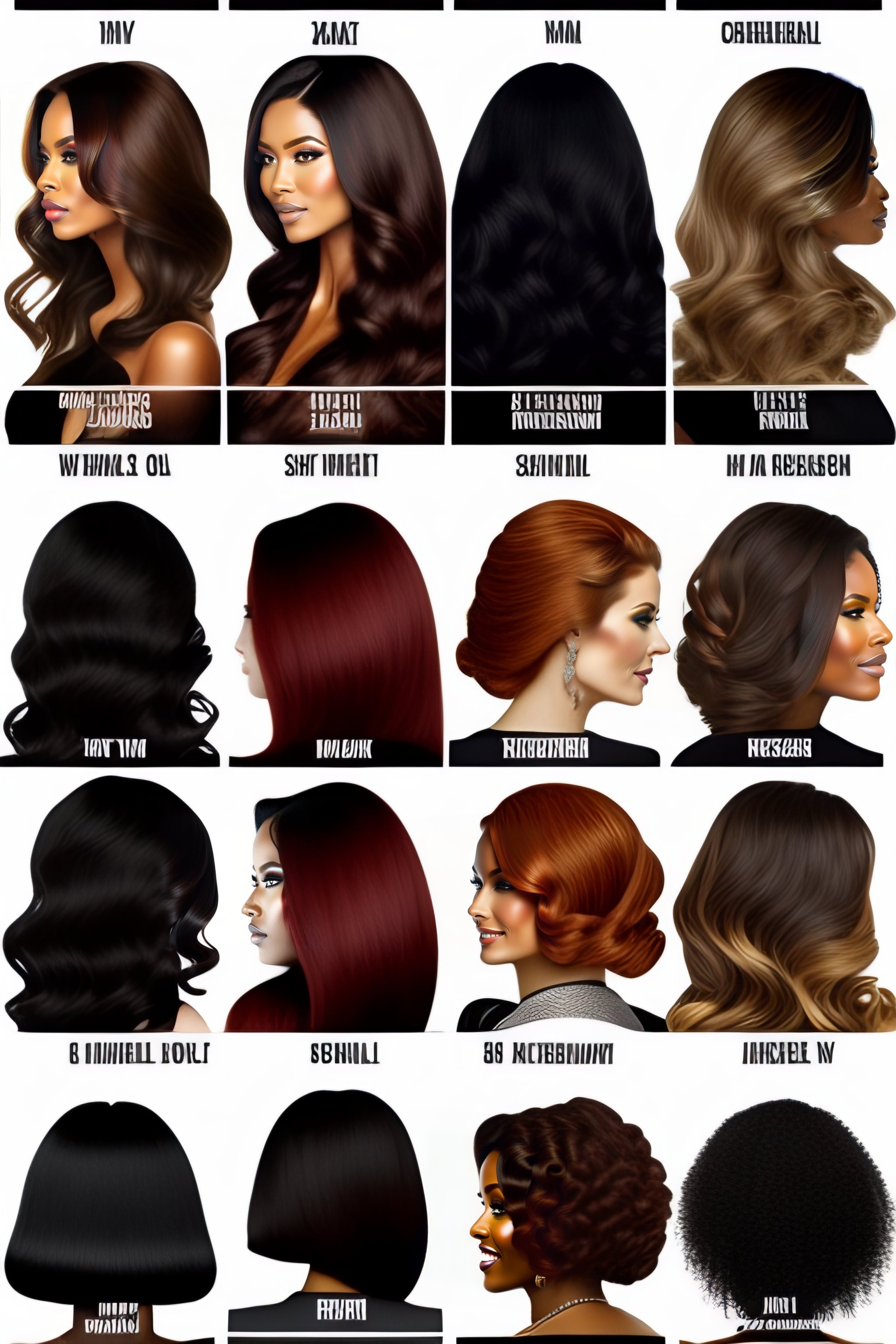 Lexica Different Hair Type Chart Including Type A 2a 2b 2c 3a 3b