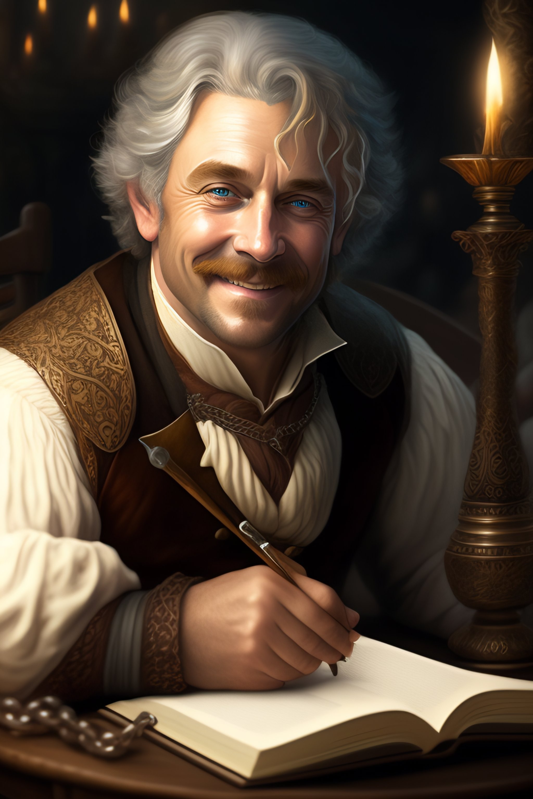 Lexica - Dirty faced and very happy bilbo baggins looking the table ...