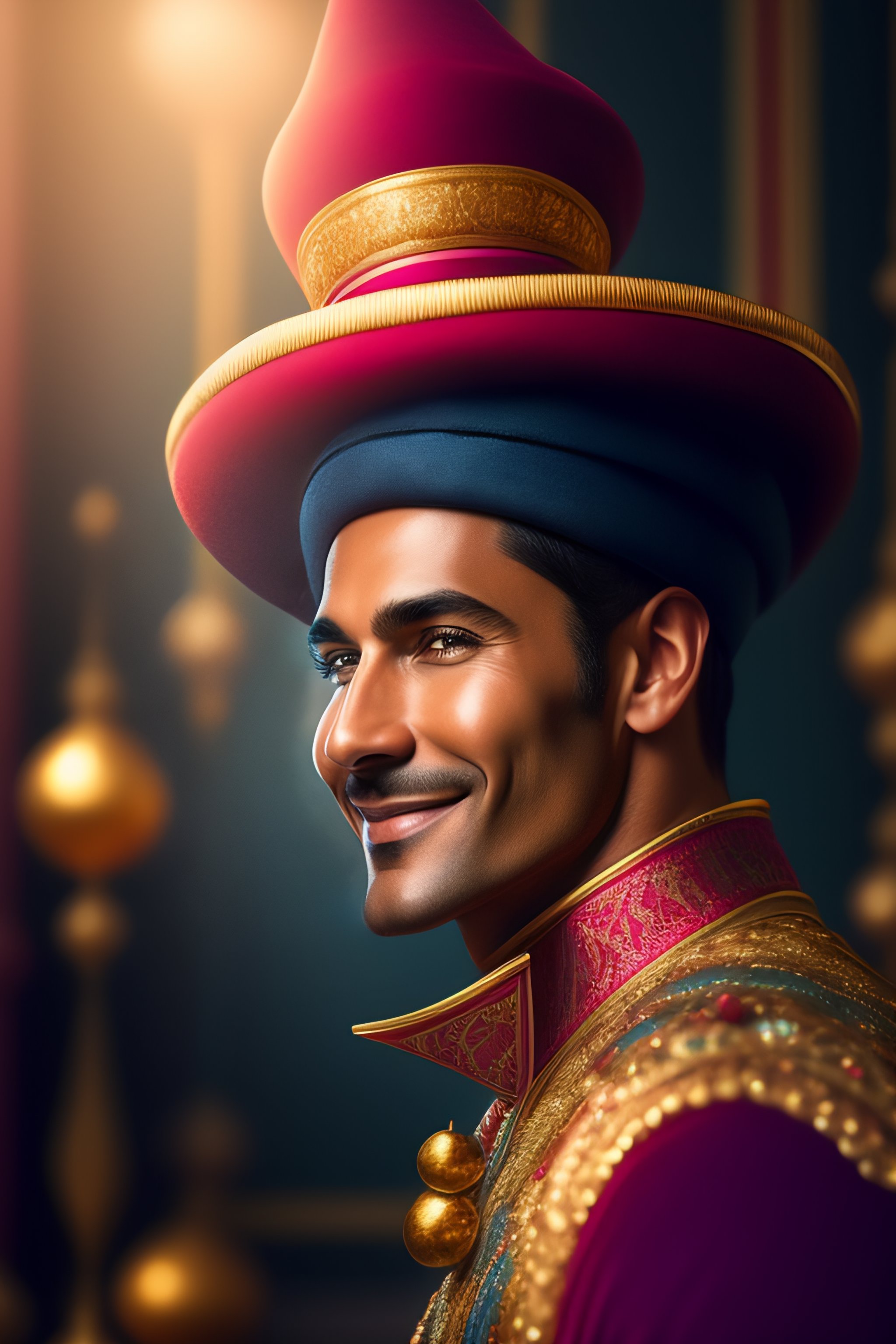 Lexica - Award winning digital portrait of a male smiling jester with ...