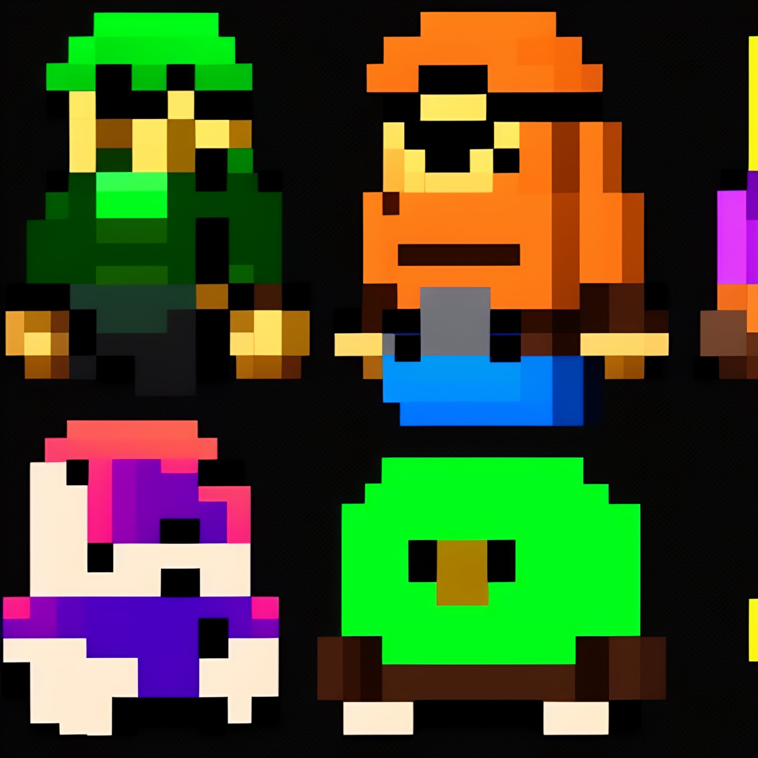 Lexica - Pixel art sprite sheet for video game of monsters using the ...