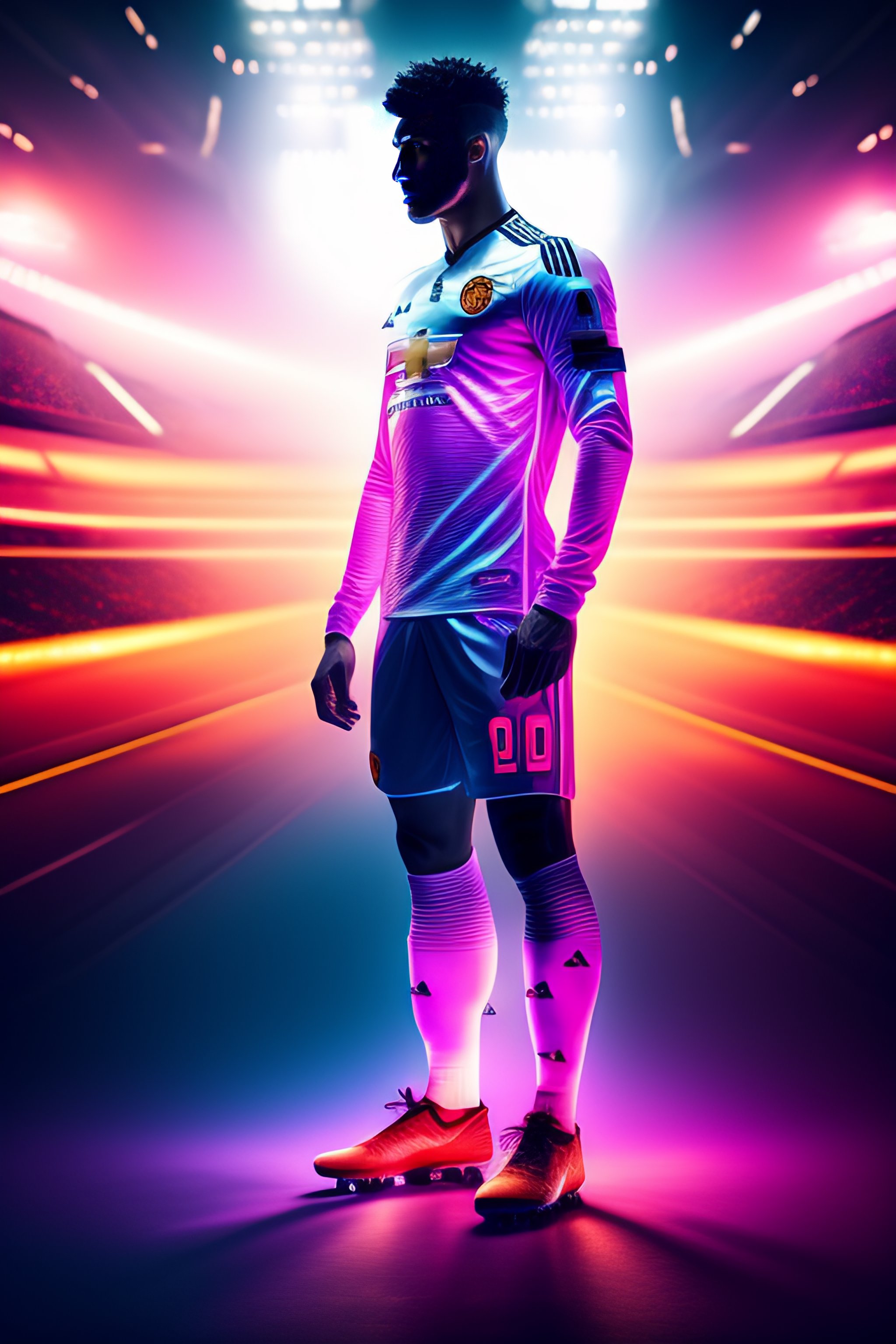 Lexica - A photograph of a Manchester United soccer player in jersey ...