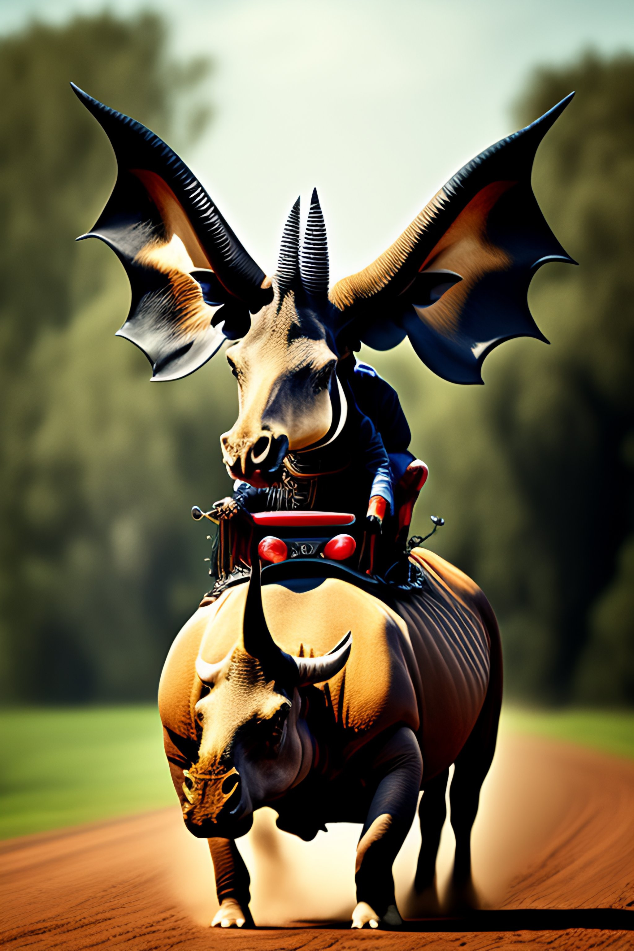 Lexica - Alice Cooper riding a triceratops