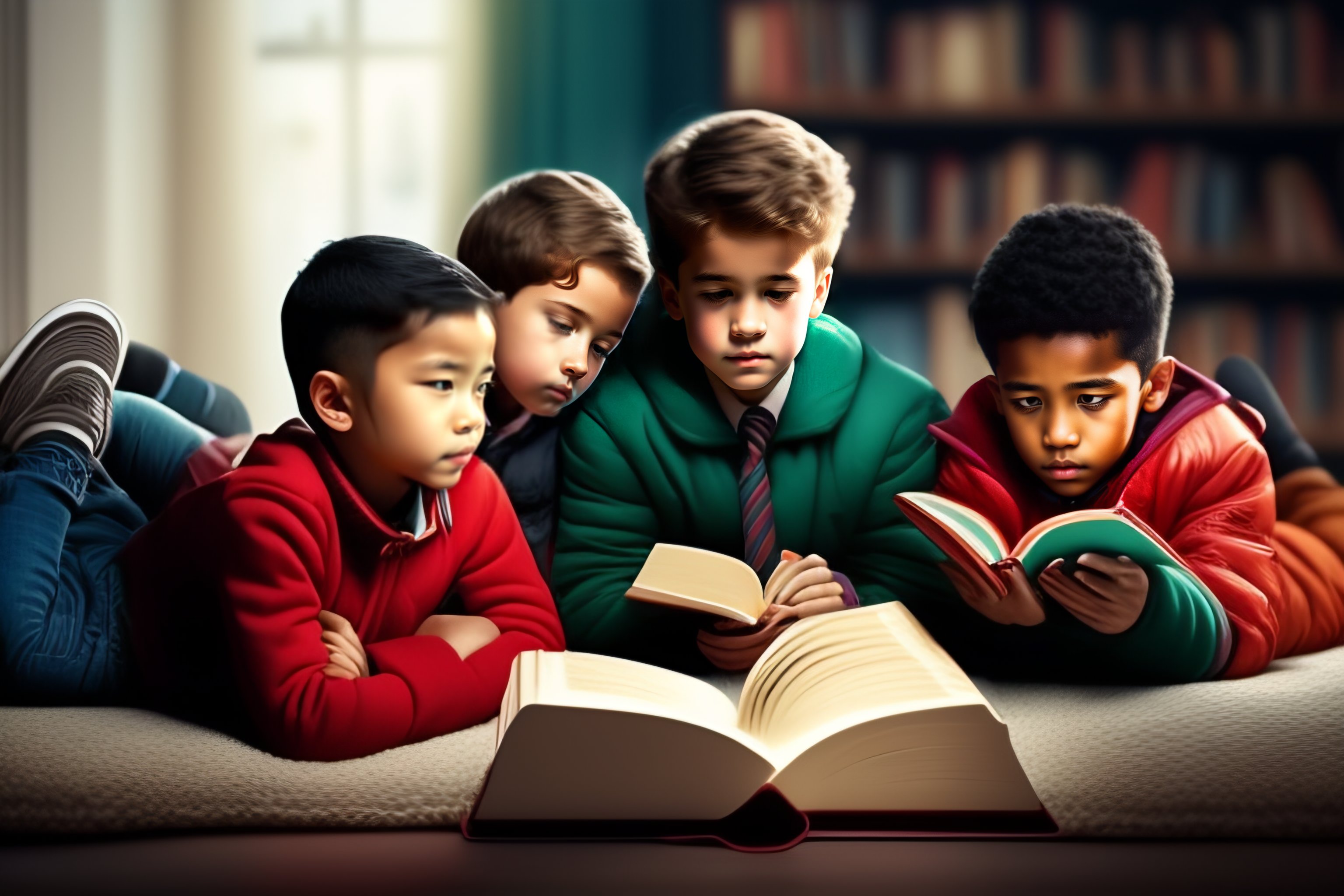 People Reading Books Together