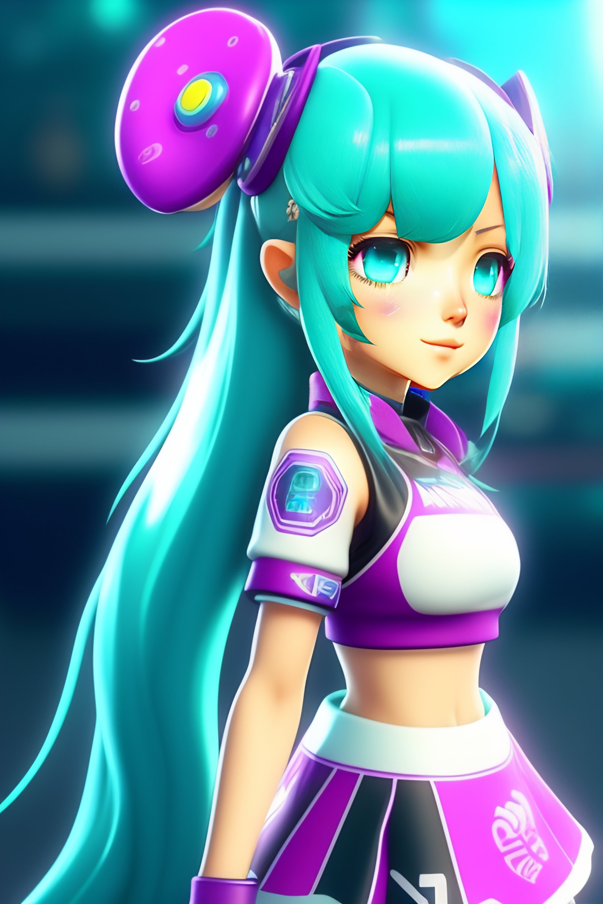 Lexica - If Hatsune Miku were a character in the Splatoon video game.