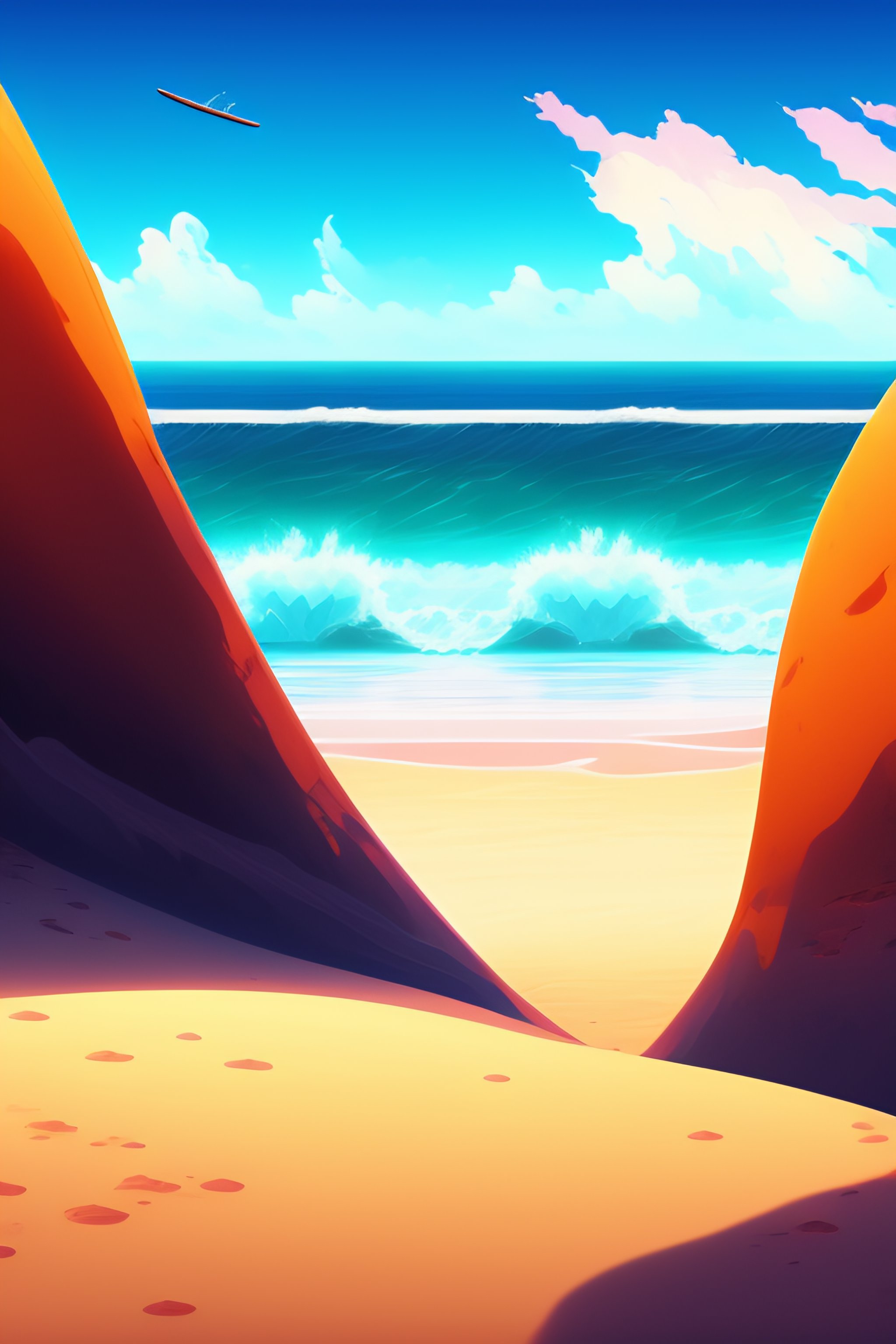 Lexica - Hell Beach anime background