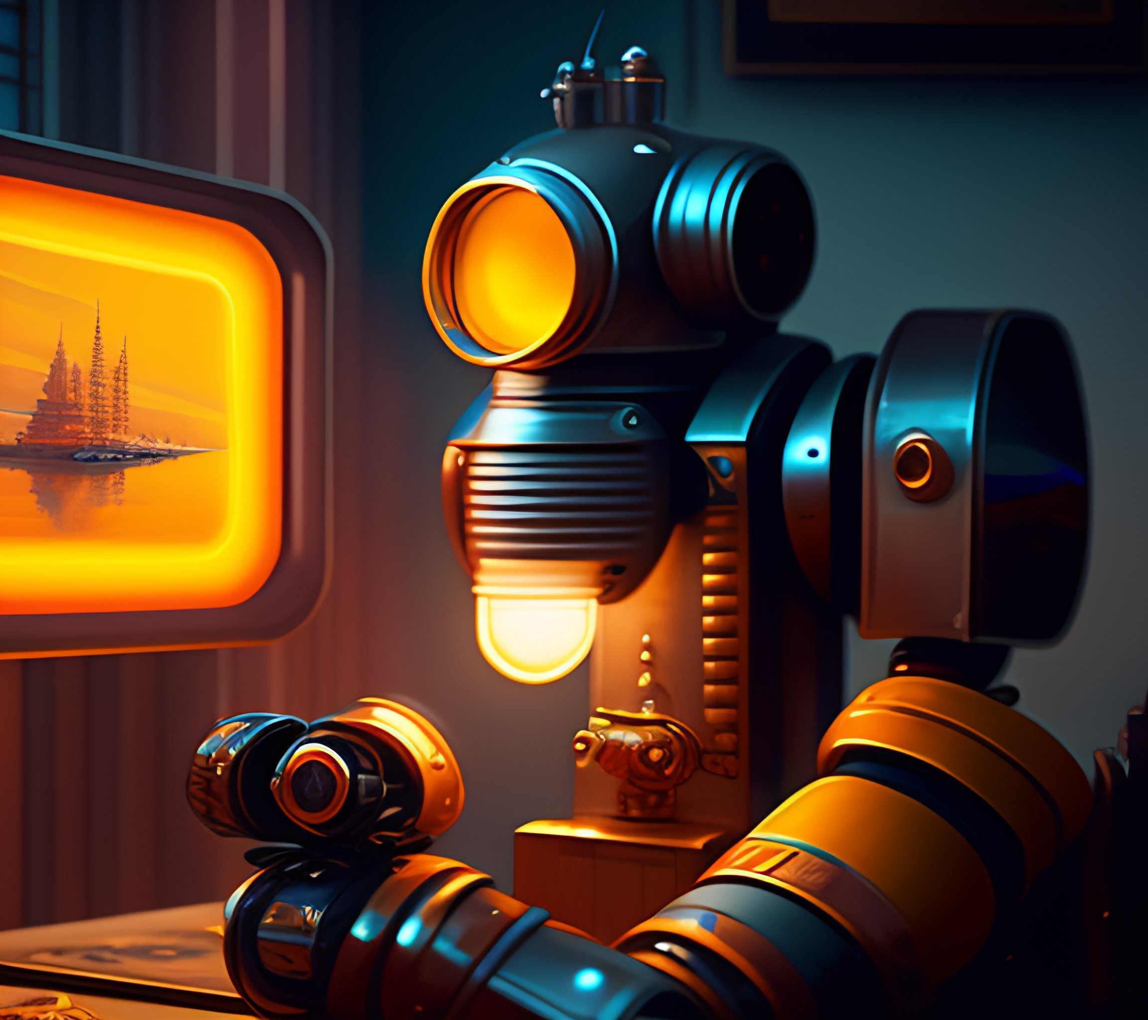 Lexica - An illustration of Bender, robot from futurama as an artist ...