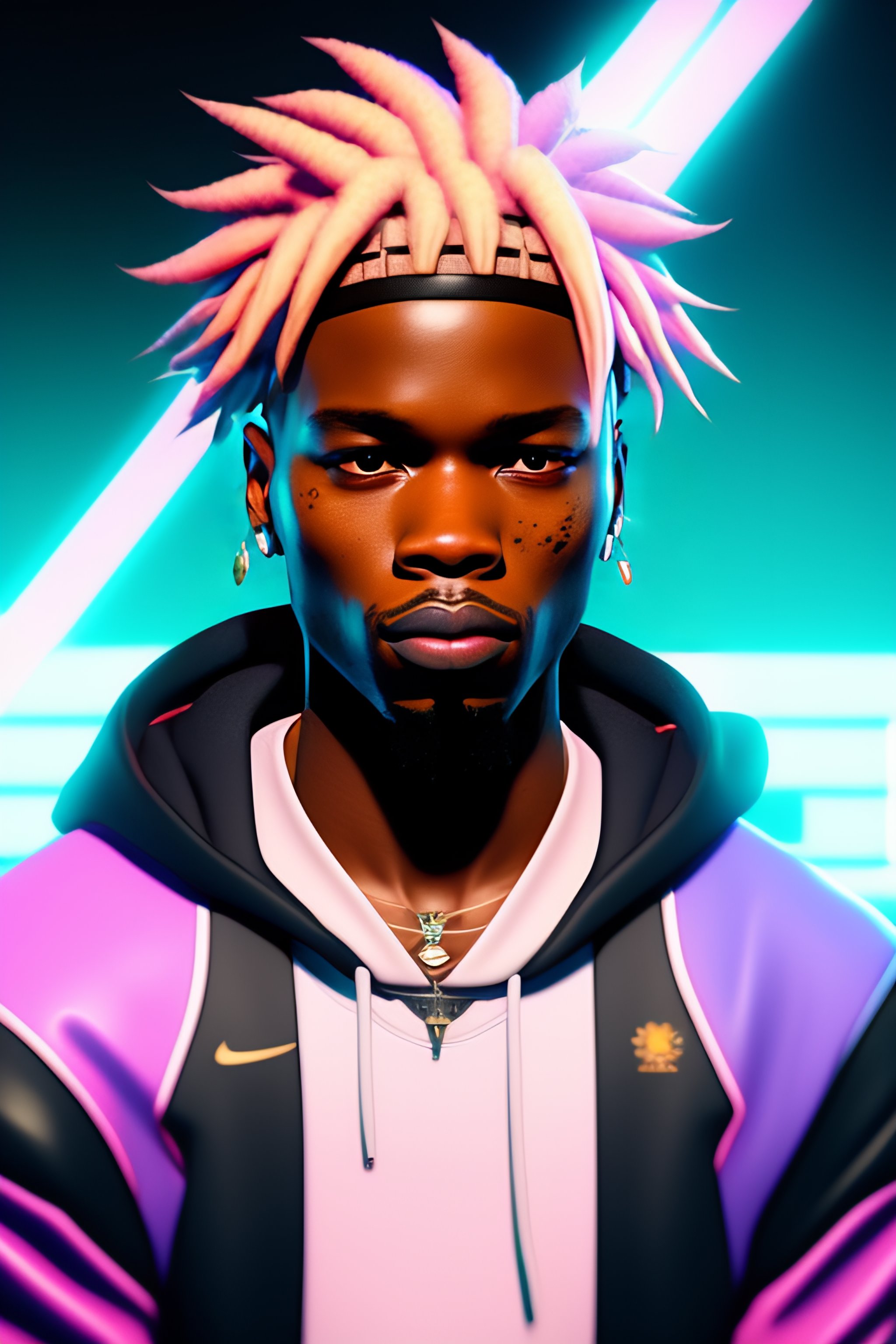 Lexica - 2D LINE ART, PASTEL COLORS, DENZEL CURRY AS AN ANIME CHARACTER ...