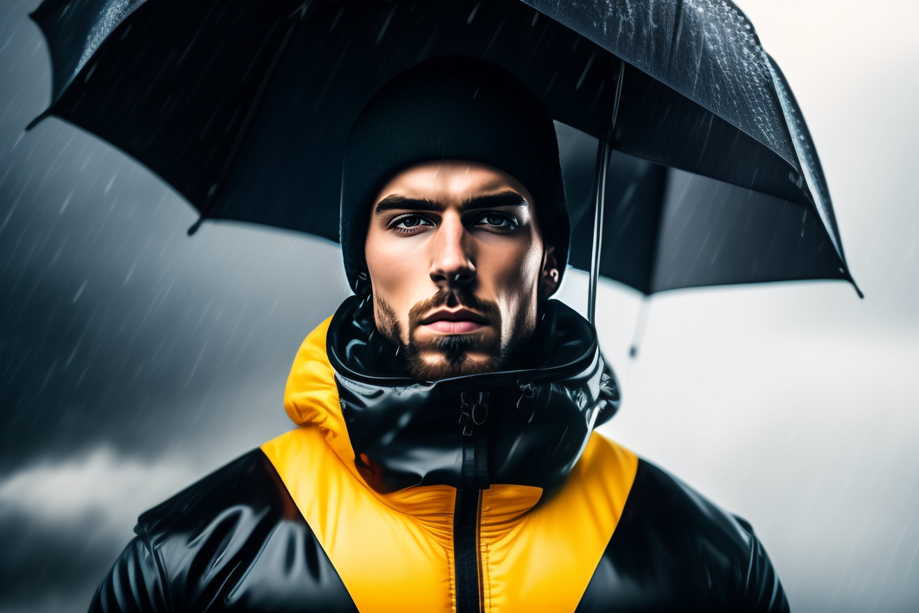 Lexica - White Drill rapper with balaclava standing in a thunderstorm