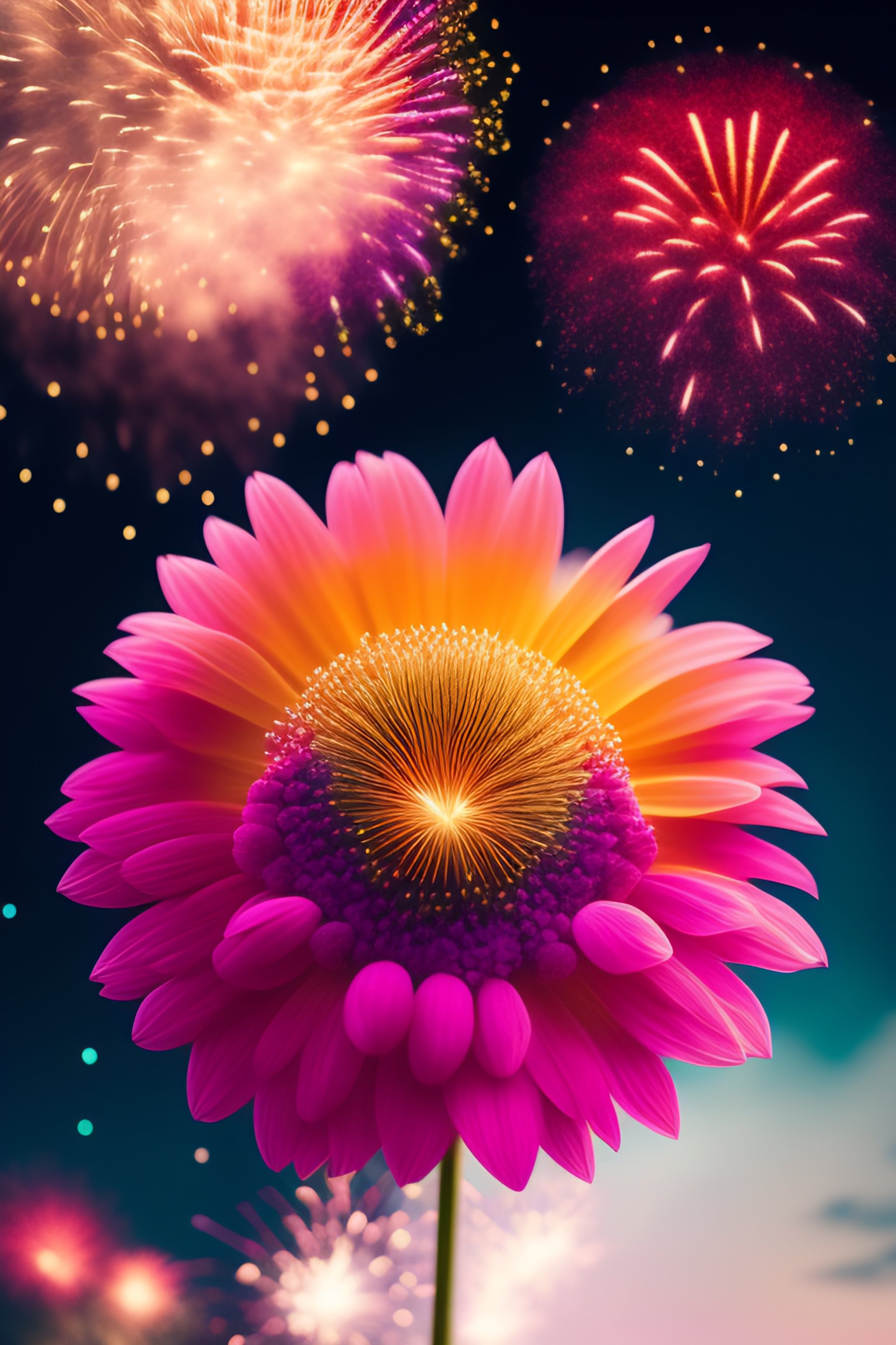 Lexica - Fireworks flower happiness